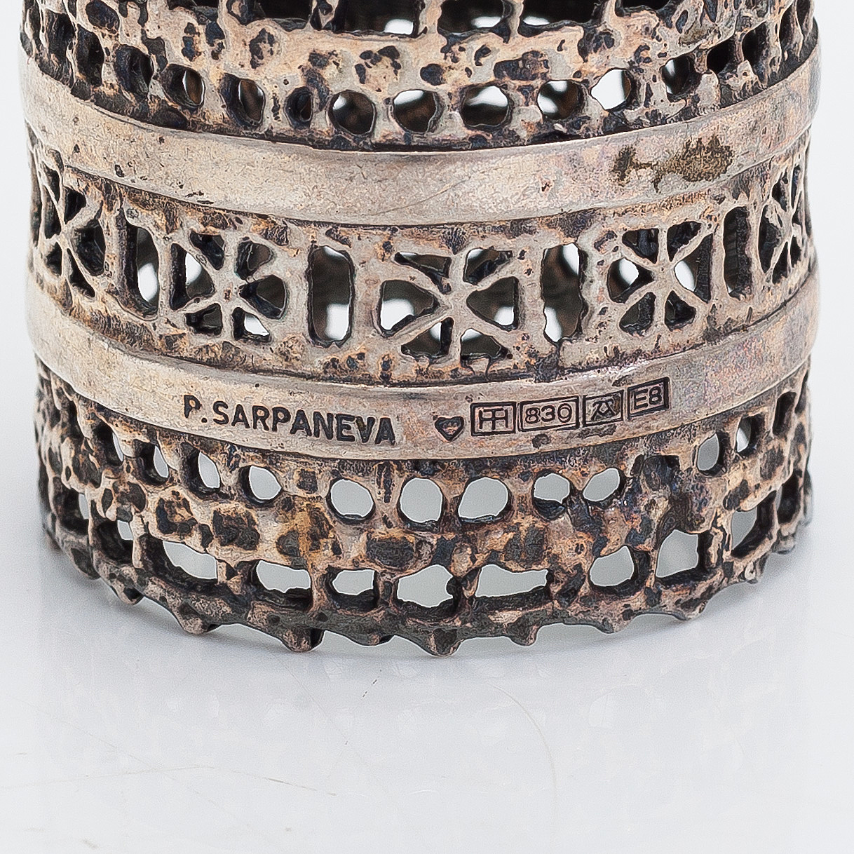 Pentti Sarpaneva, servettringar, 12 st, silver, "Pitsi" (spets), Turun ...