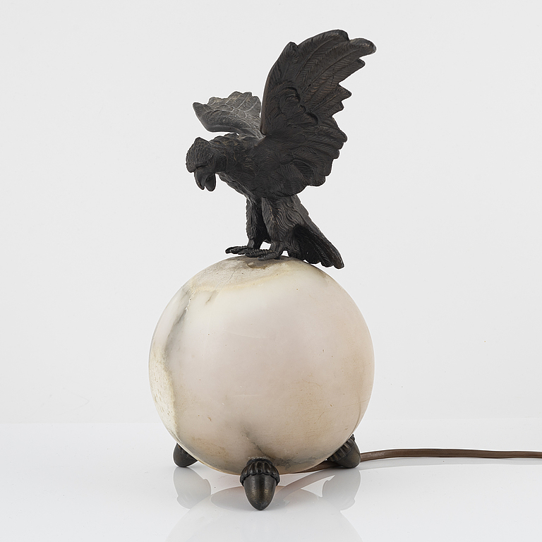 Bordslampa, onyx och brons, empirestil, 1900-talets första hälft ...