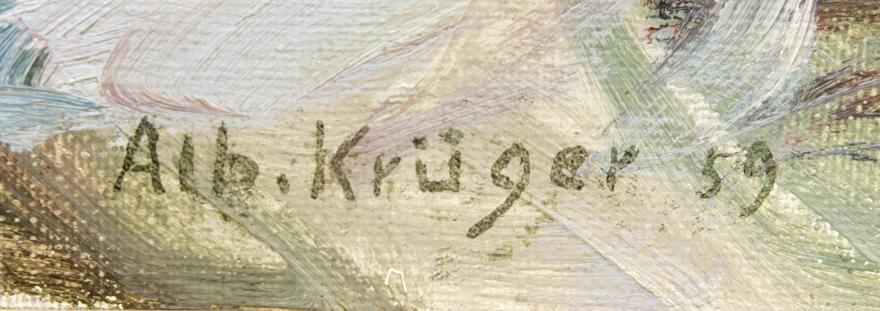Albert Krüger, olja på duk signerad och daterad 59. - Bukowskis