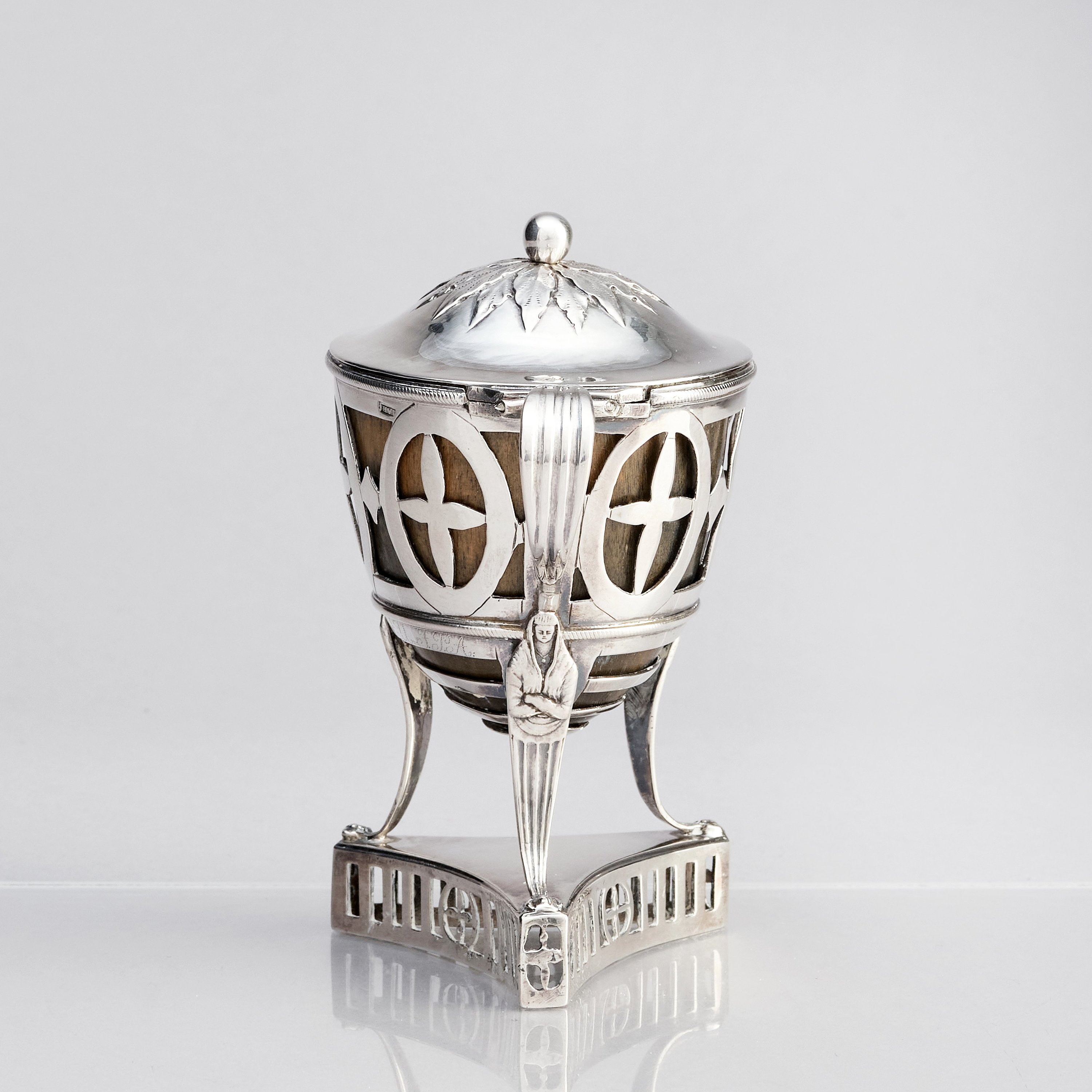 A Swedish silver suger-bowl with lid, mark of Johan Abraham Hallard ...