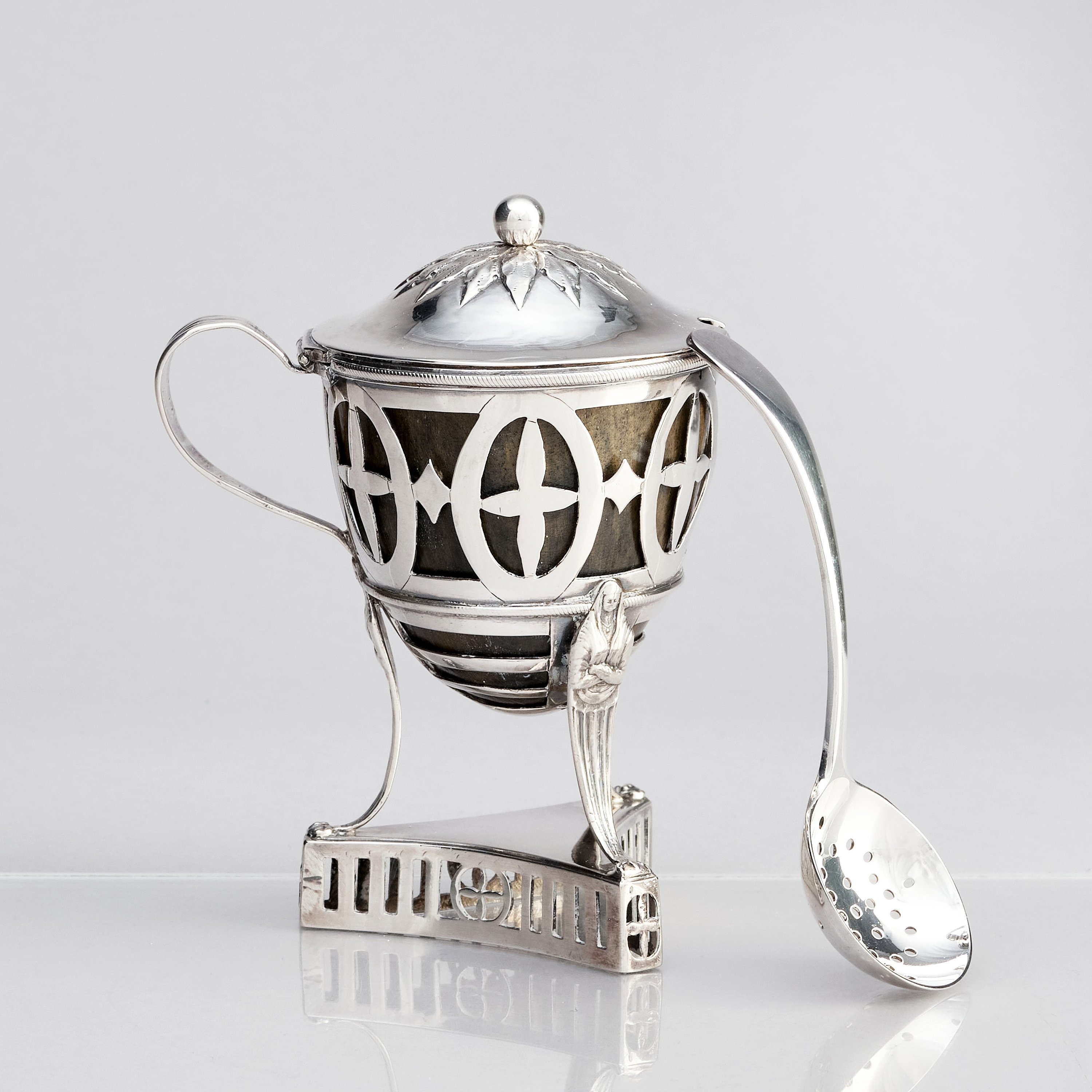 A Swedish silver suger-bowl with lid, mark of Johan Abraham Hallard ...