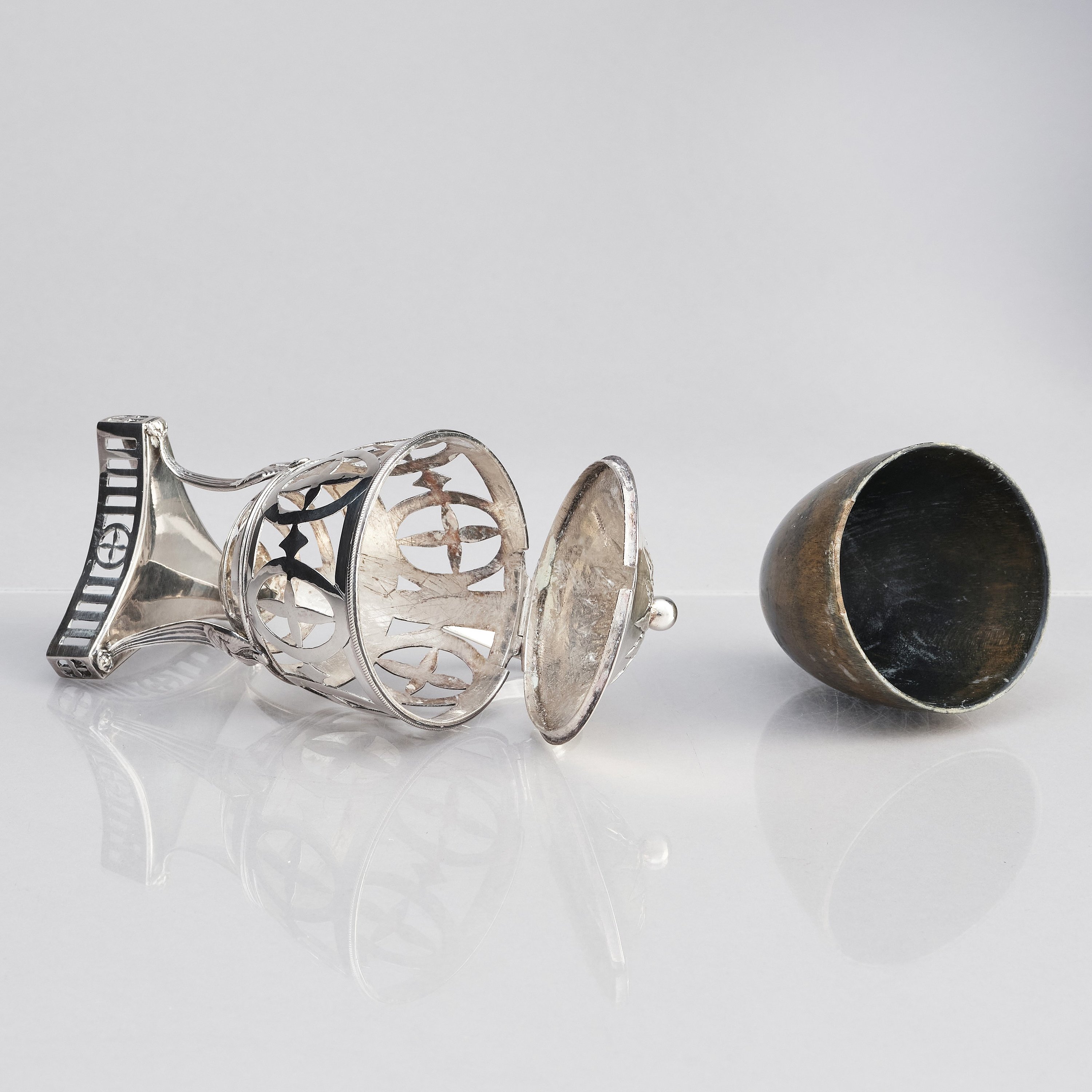 A Swedish silver suger-bowl with lid, mark of Johan Abraham Hallard ...