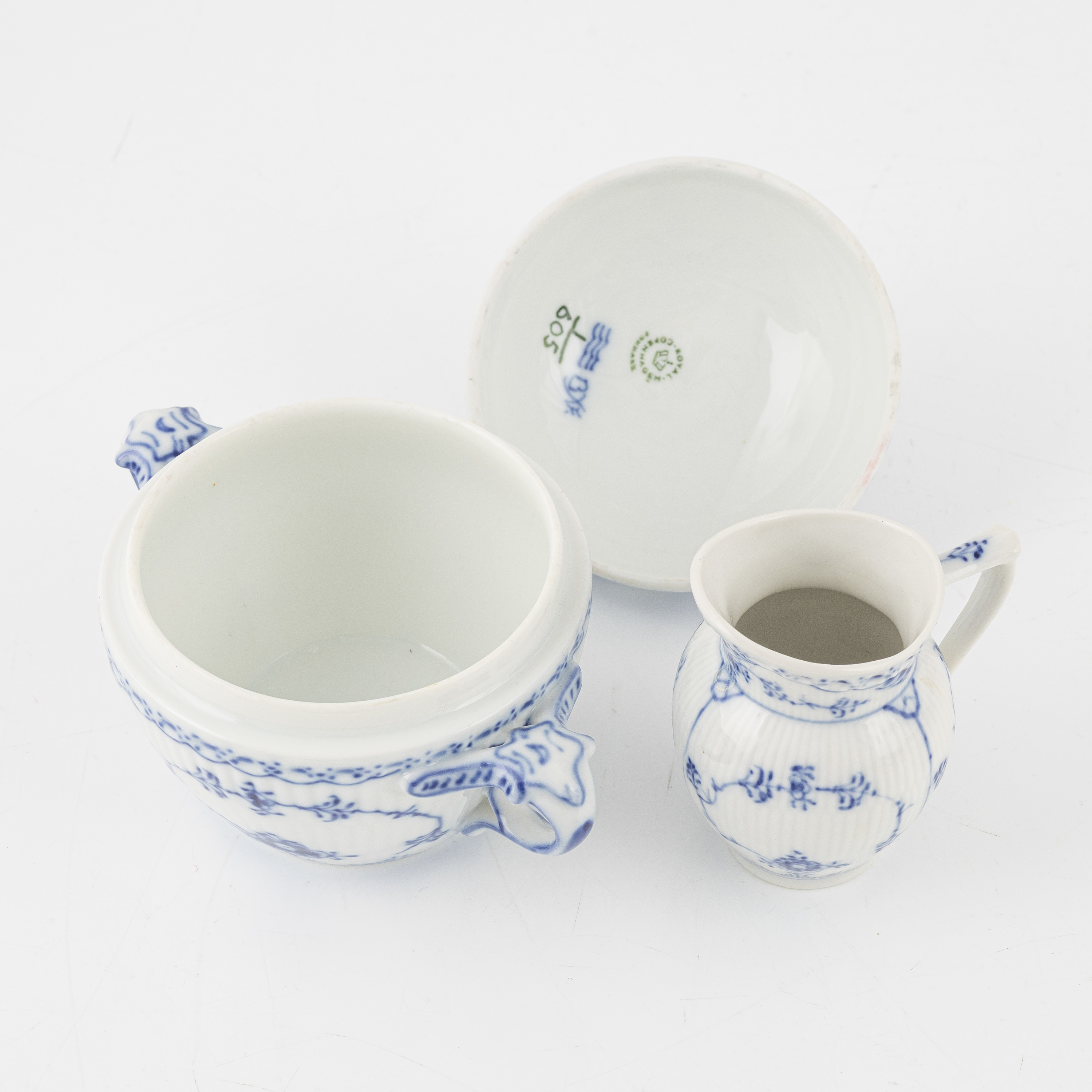 An 11-piece porcelain coffee set, 'Musselmalet', Royal Copenhagen ...