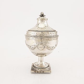 A Danish 18th century sivler sugar bowl mark of Copenhagen 1794 Luois ...