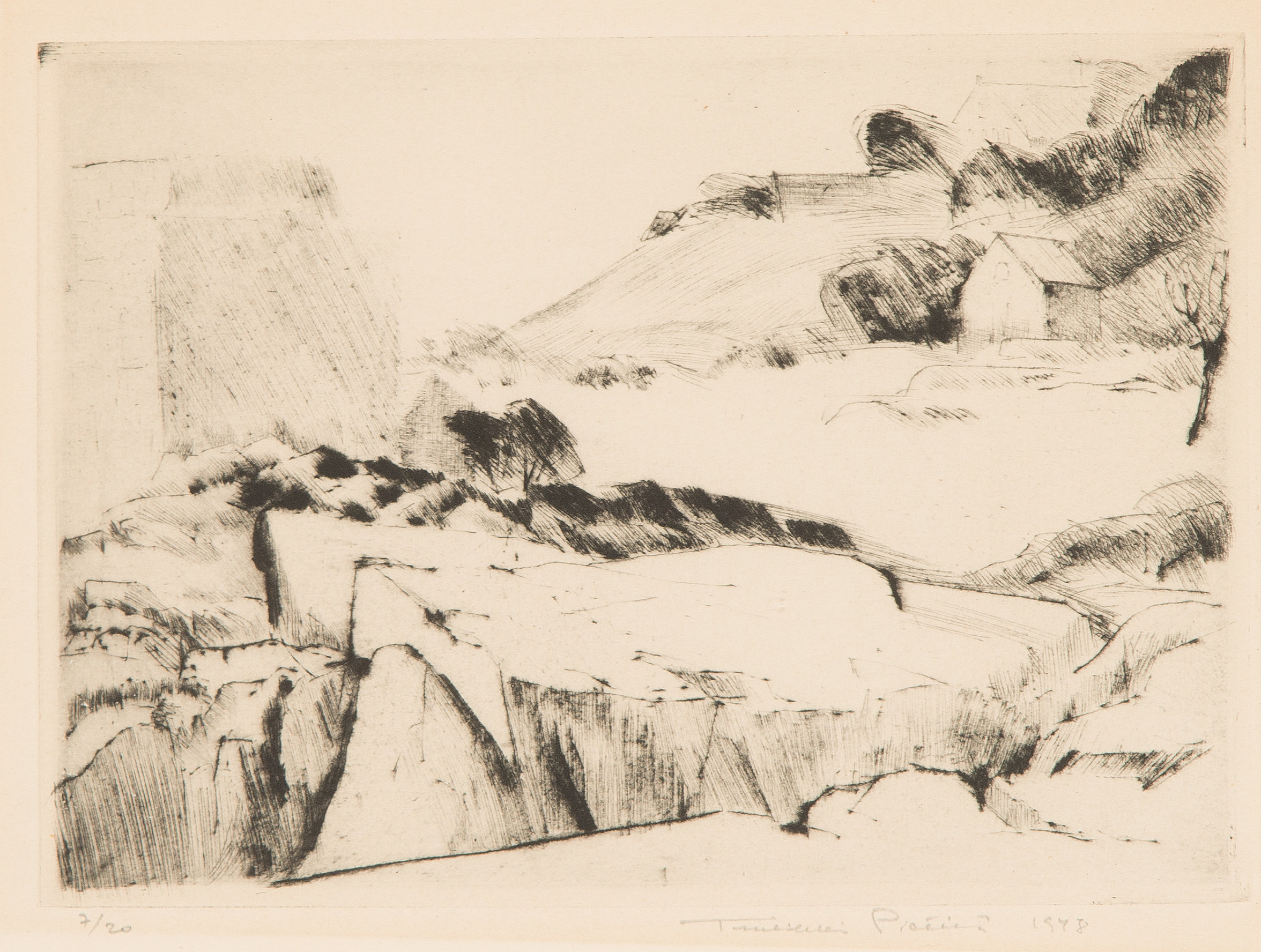 Tuulikki Pietilä, torrnålsetsning, signerad och daterad 1948, numrerad 7/20. - Bukowskis