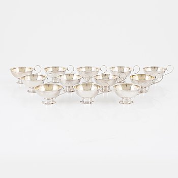 A set of Swedish Silver Punsch Cups, Forslunds, Boden 1940 (12 pieces ...