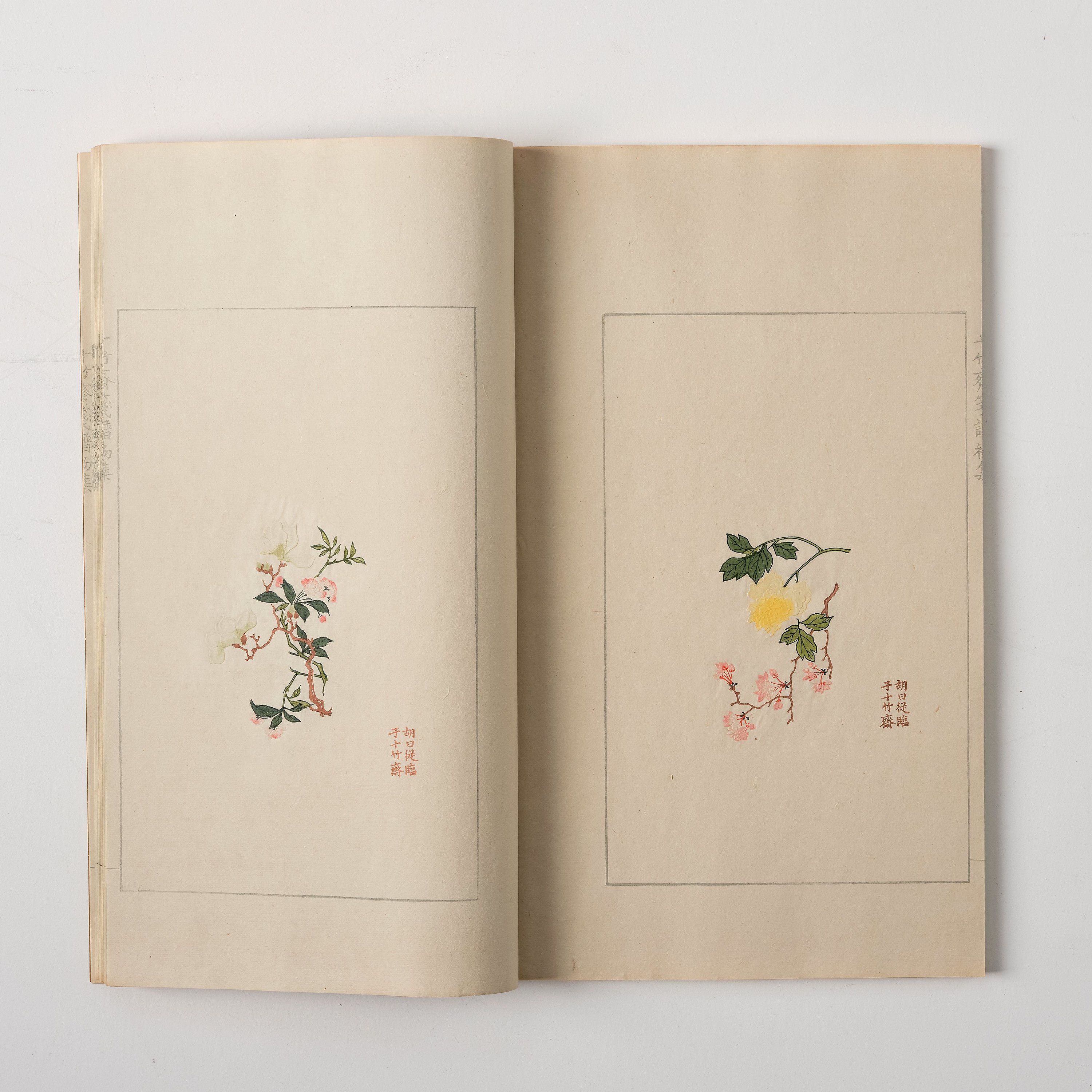 Bok, fyra volymer, "Shi zhu zhai jian pu" by Hu Zhengyan, utgiven av ...