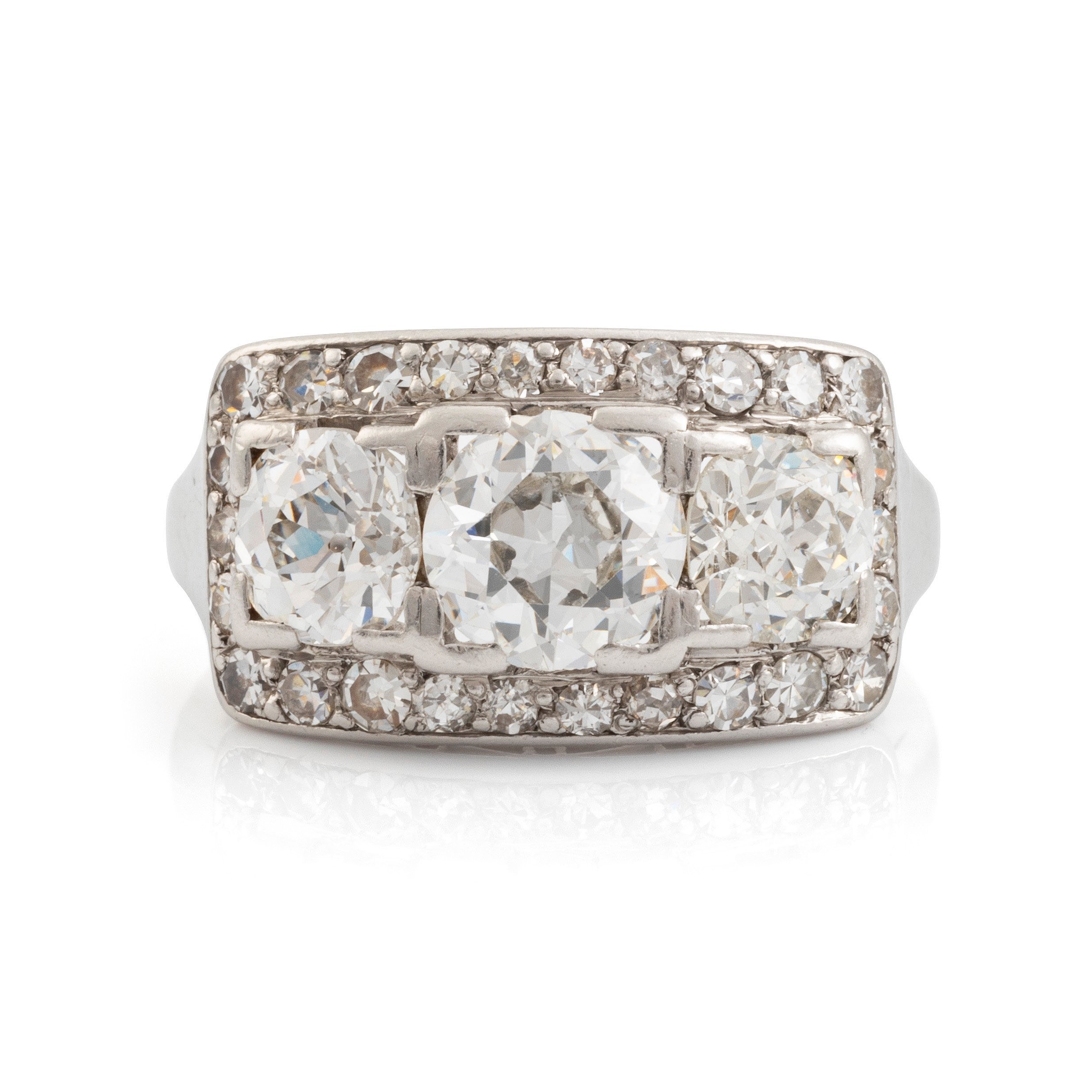 A WA Bolin platinum ring set with old- and eight-cut diamonds. - Bukowskis