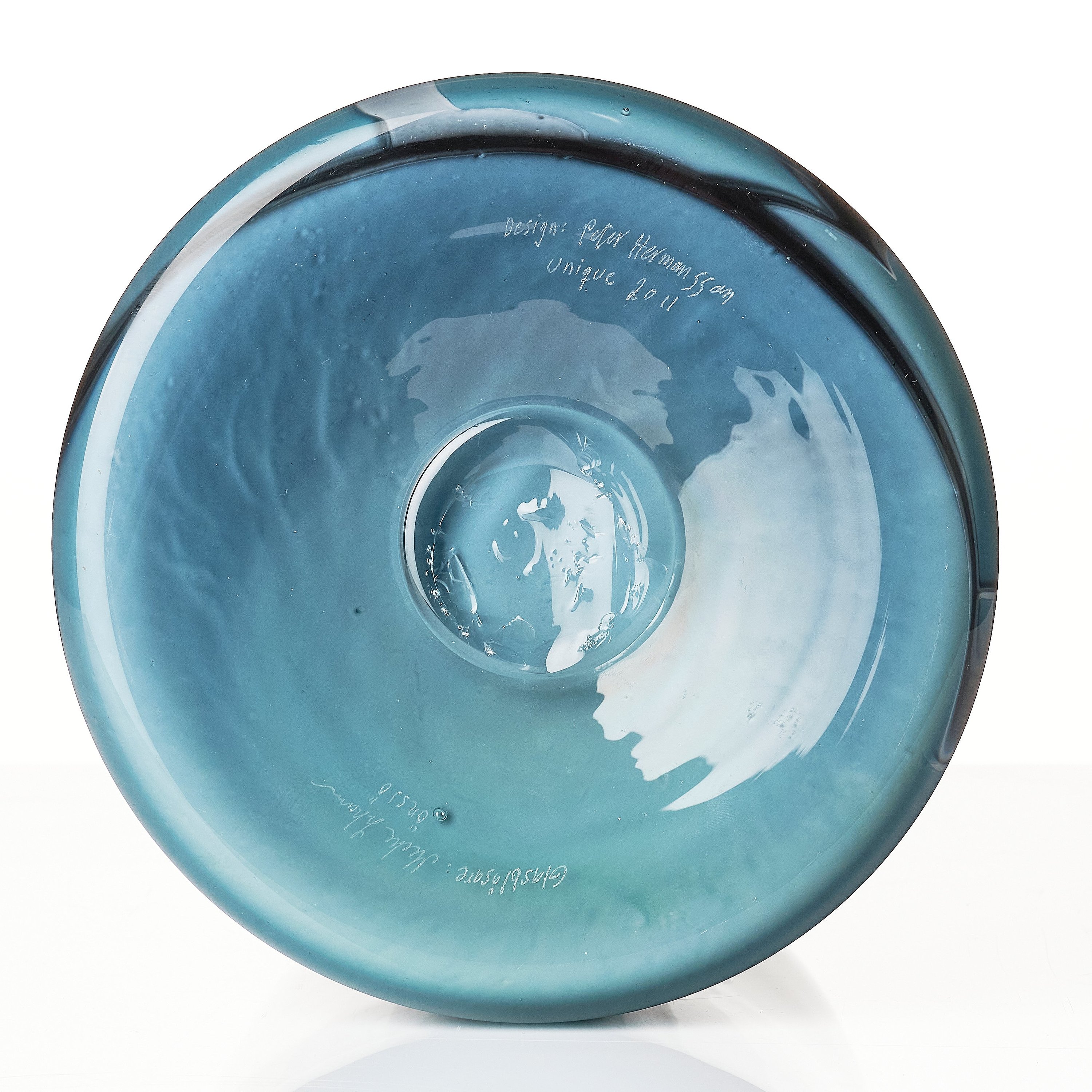 Peter Hermansson, "Winner and Loser", a unique glass vase in graal ...