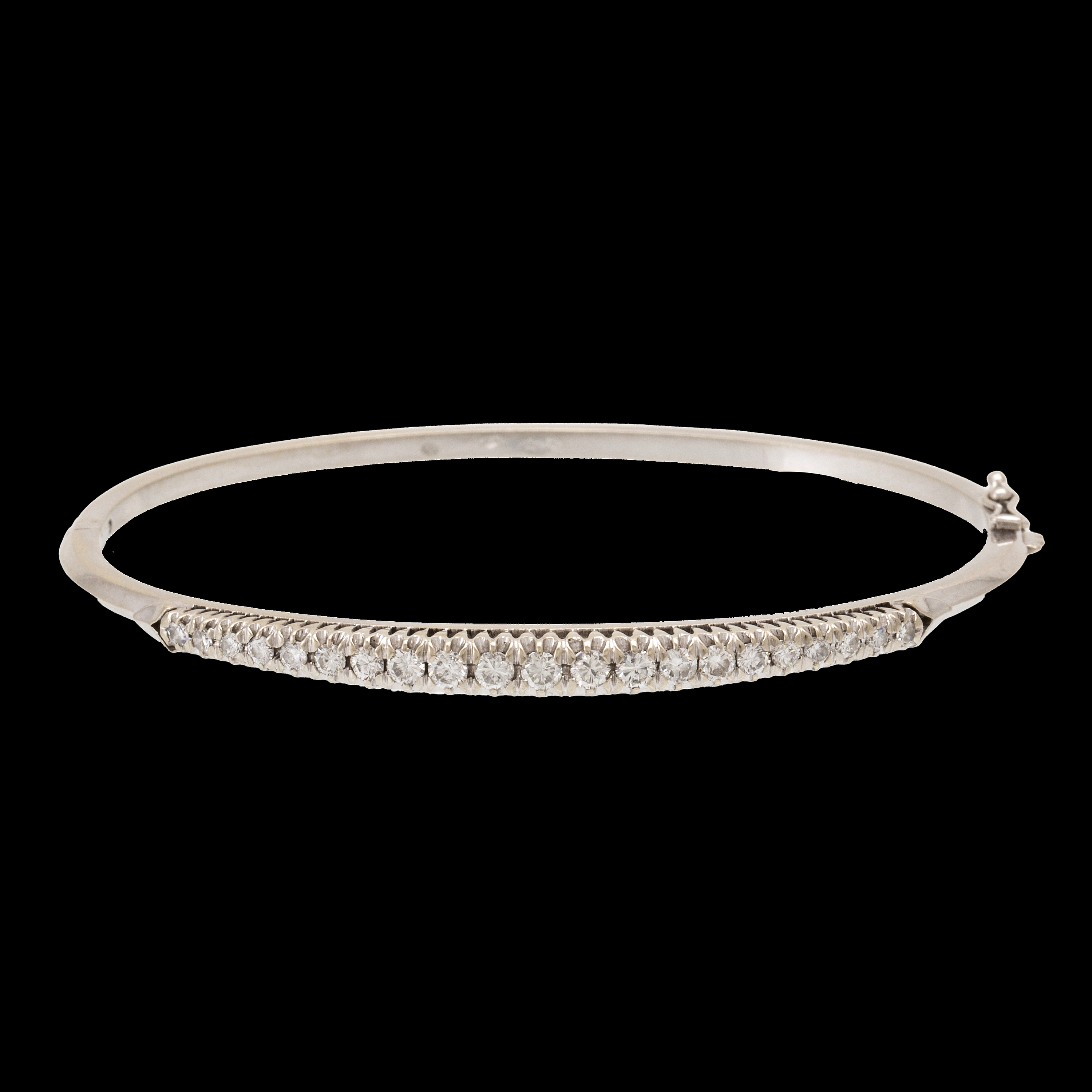Stelt armband 18K vitguld med runda briljantslipade samt enkelslipade ...