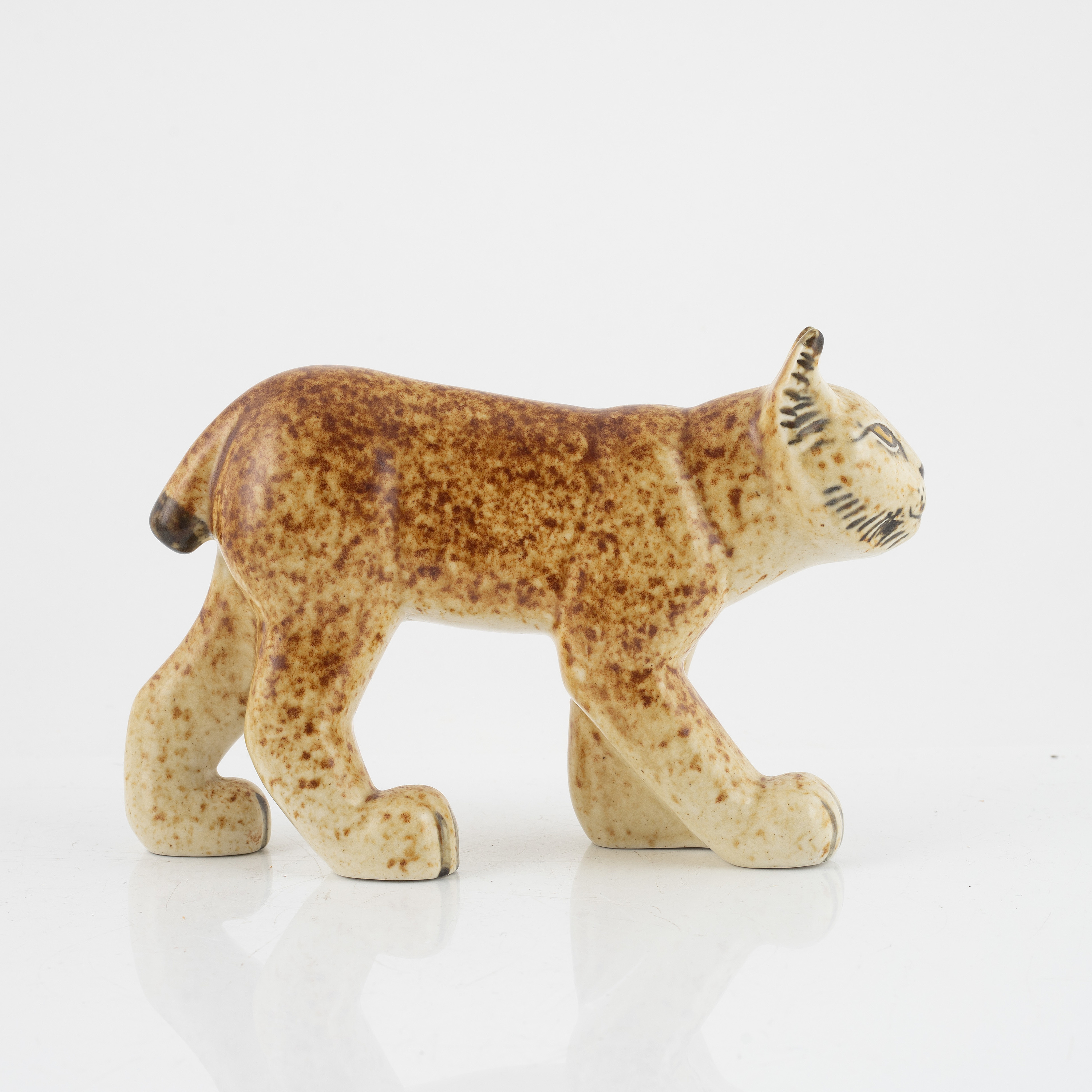 Lisa Larson, figurin, stengods, "Lodjur", för NK, Nordiska Kompaniet i ...