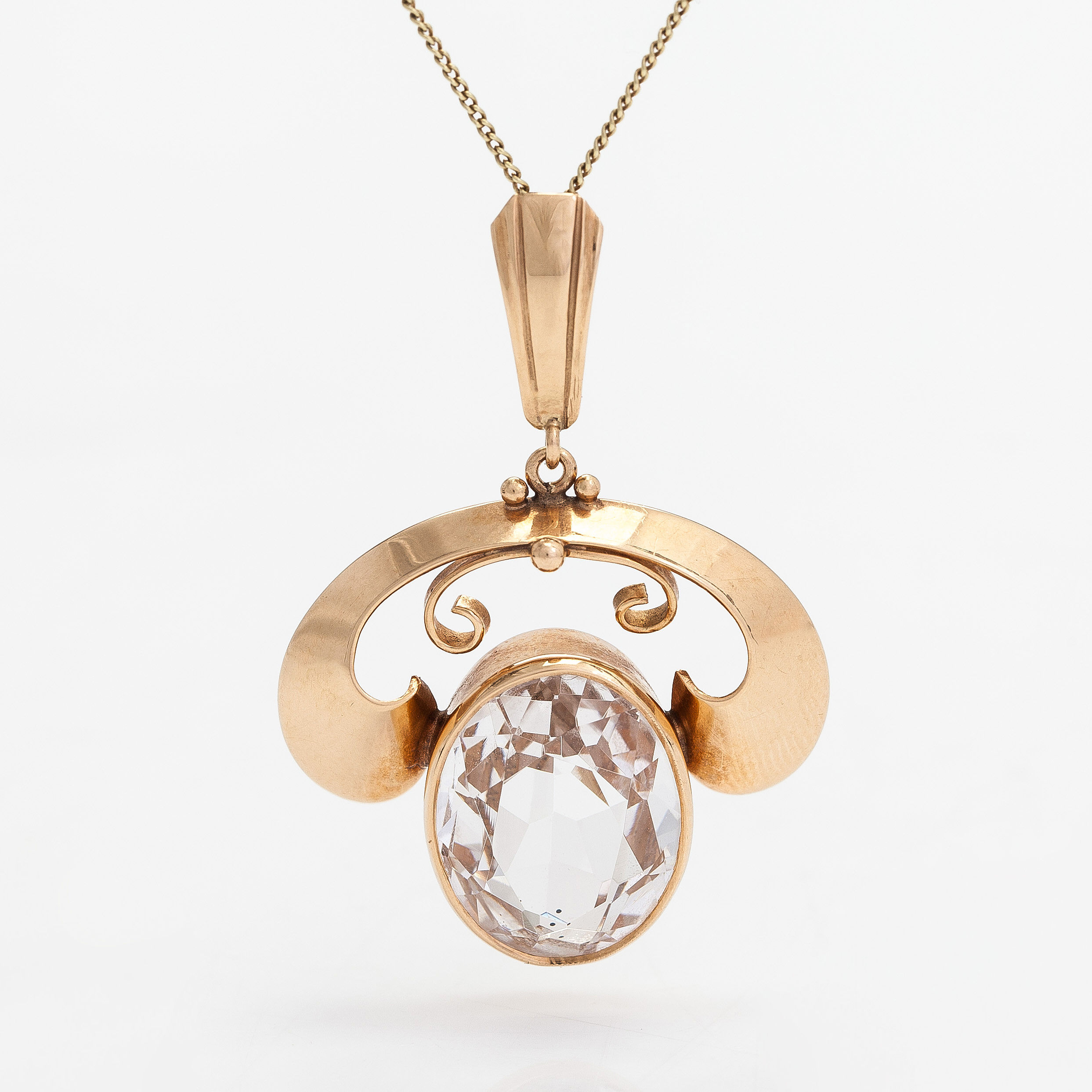 Halsband, 14K guld och syntetisk spinell, Kalevi Piirainen, Helsingfors 1962. - Bukowskis