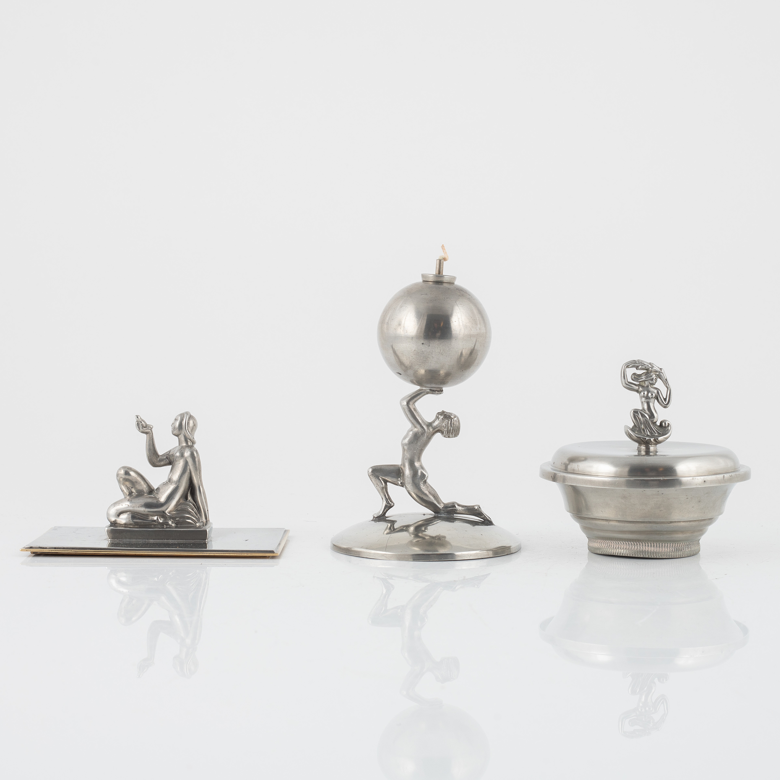 Tenn, 3 delar, bl a CG Hallberg, 1930-tal. - Bukowskis