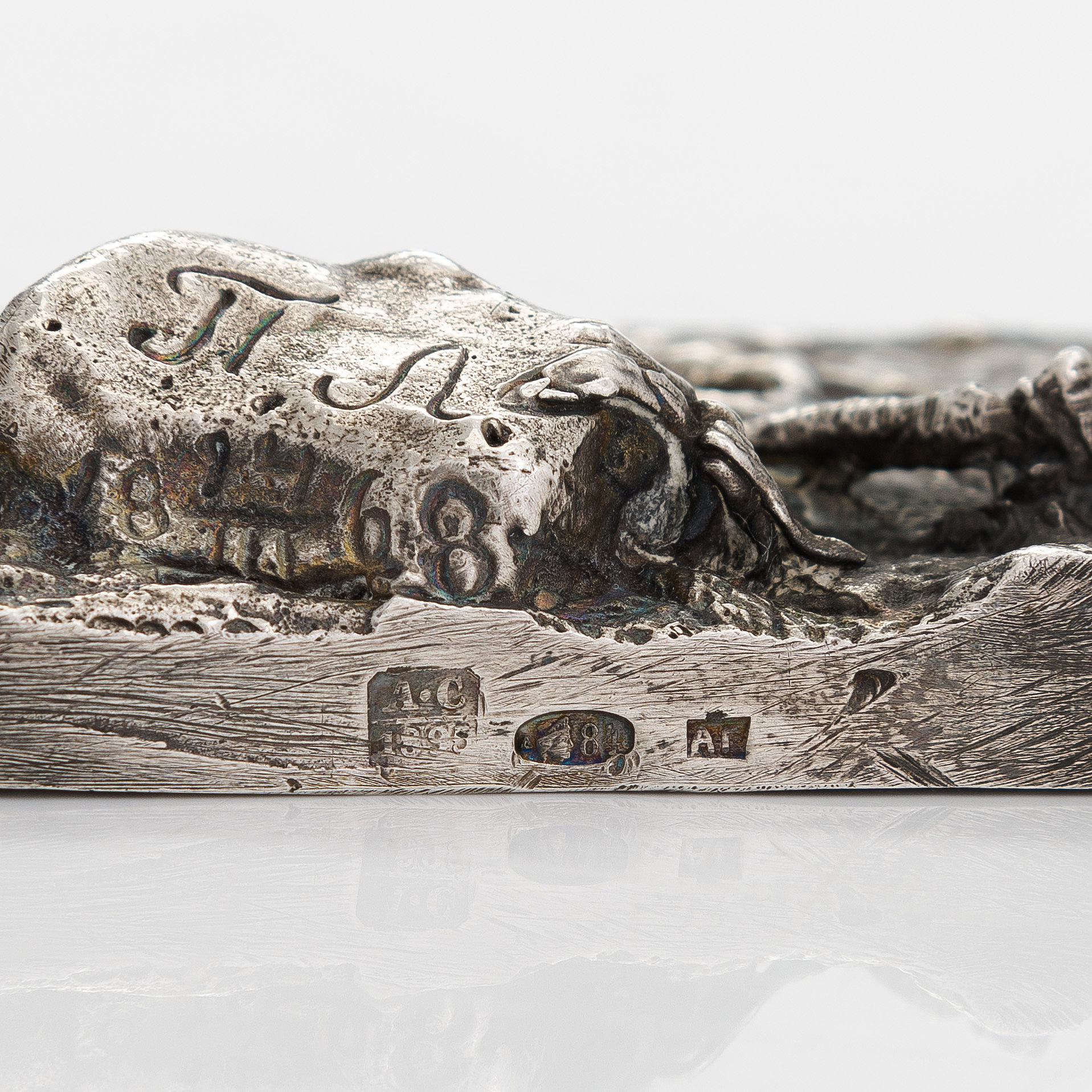 Figurin, silver, Moskva, oidentifierad kyrillisk mästarstämpel AG. 1908 ...