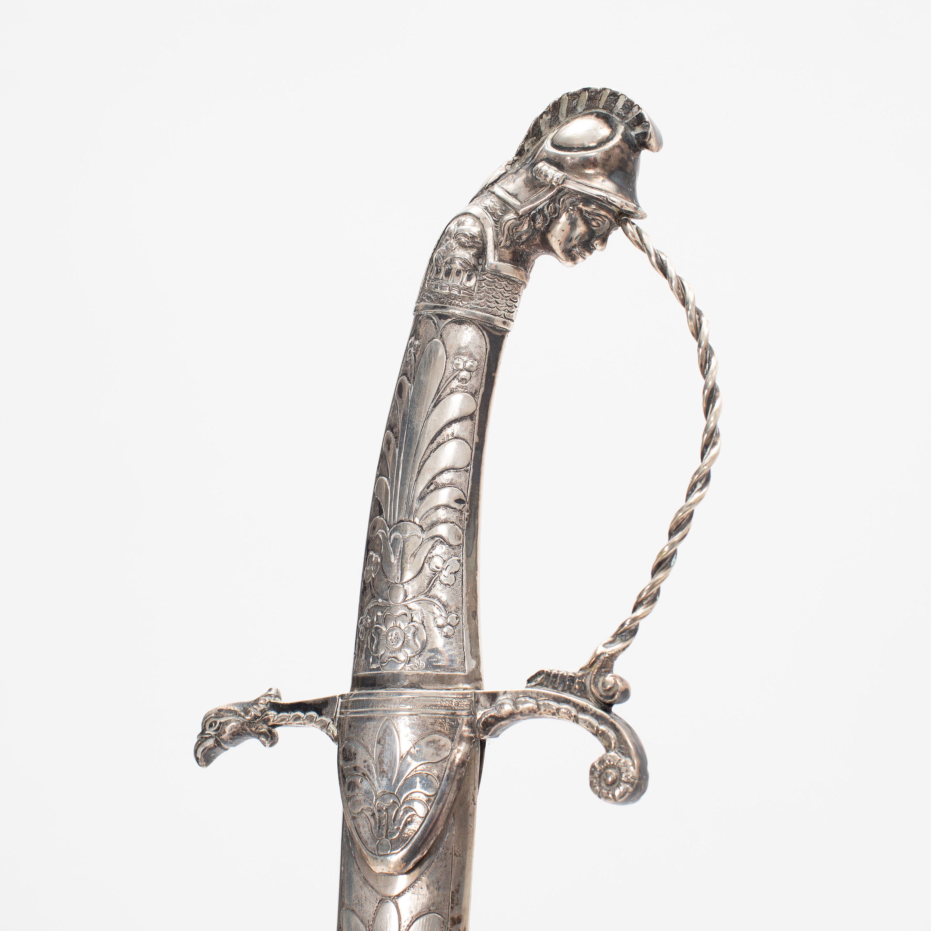 An Austro.Hungarian silver hilted sabre with silver scabbard, first ...