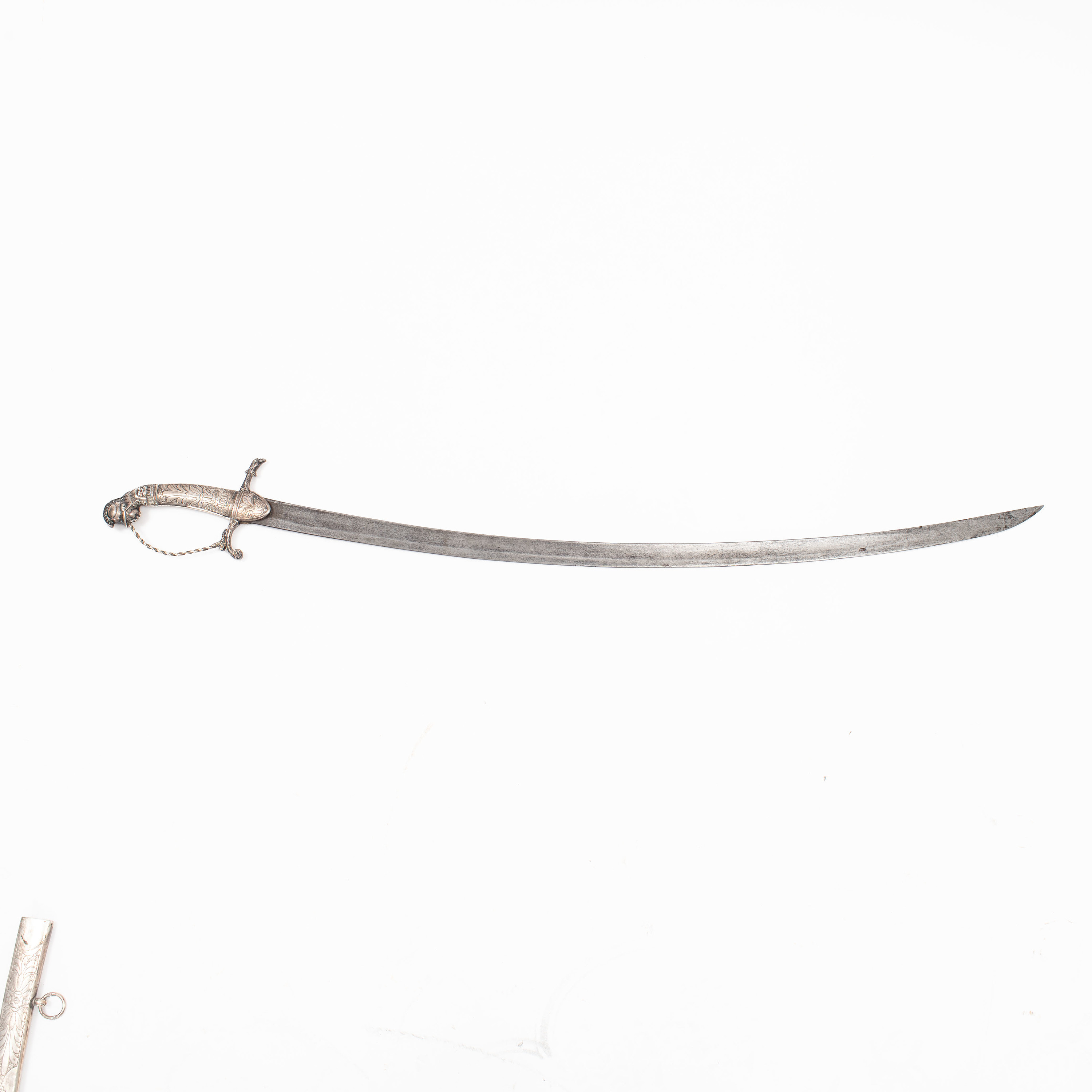An Austro.Hungarian silver hilted sabre with silver scabbard, first ...