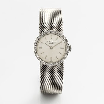 L.U. Chopard, Damarmbandsur, vitguld och krans med åttkantslipade ...