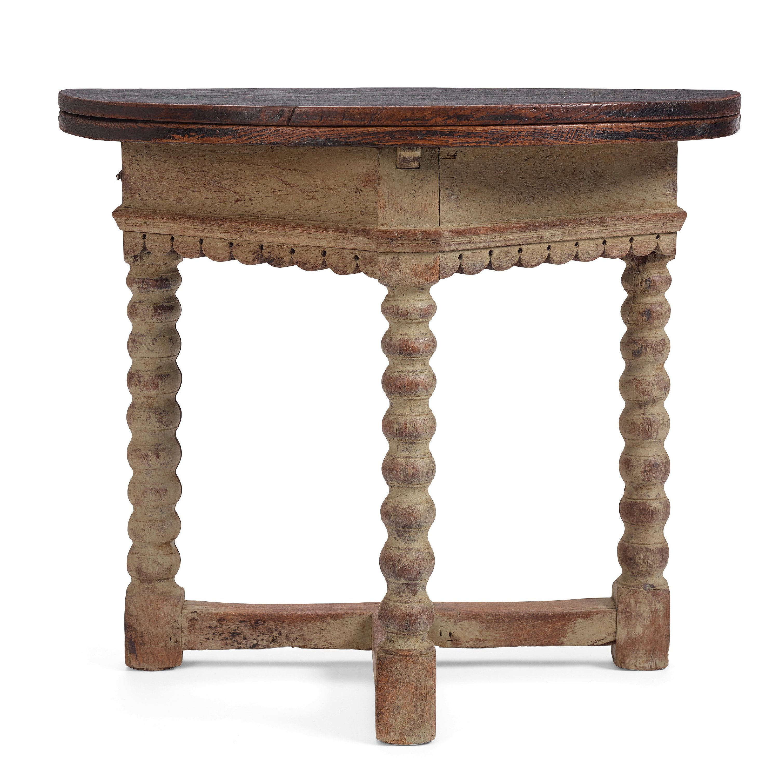 A Swedish Baroque demi lune gate-leg table, circa 1700. - Bukowskis