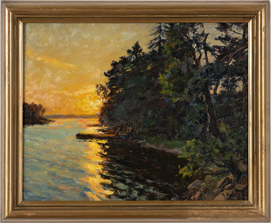 Gottfrid Kallstenius, Djupsundet, solnedgång. - Bukowskis