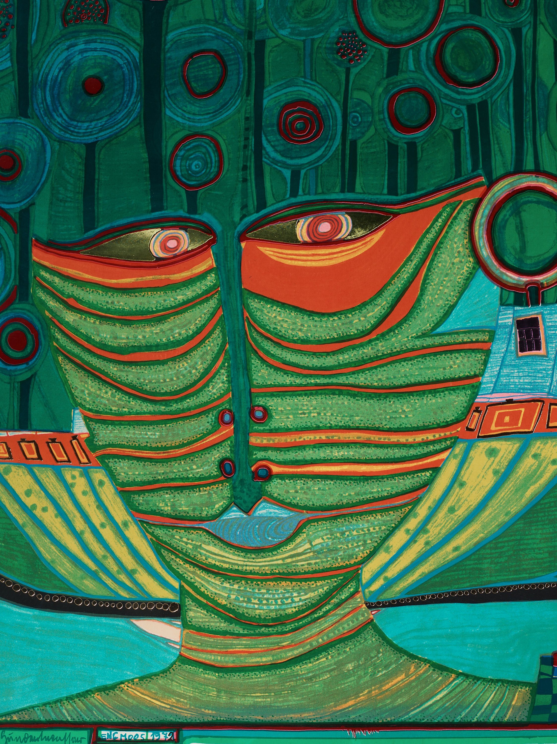 Friedensreich Hundertwasser, "Look at it on a rainy day (The Regentag ...
