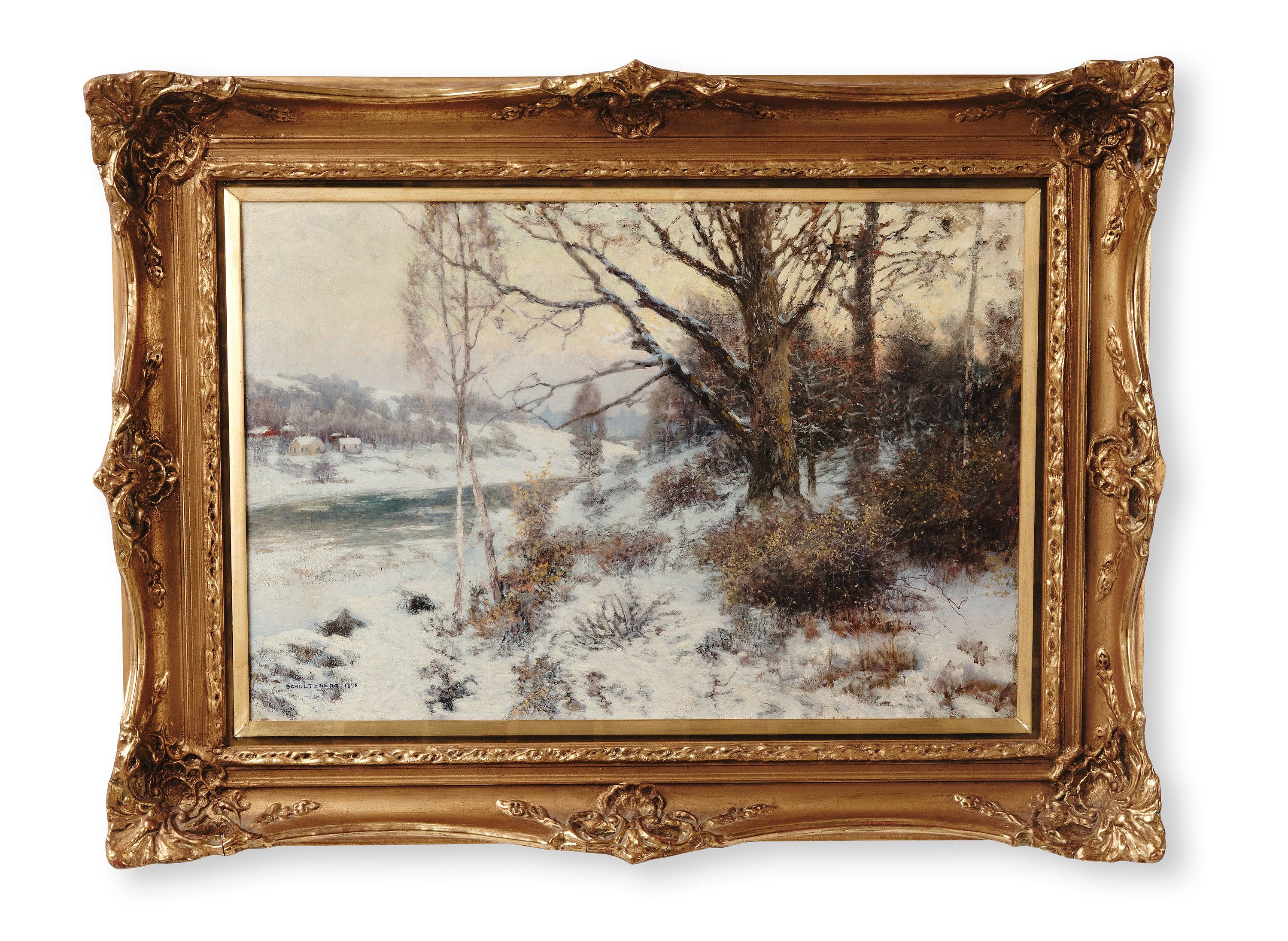 Anshelm Schultzberg, Winter landscape at dusk. - Bukowskis
