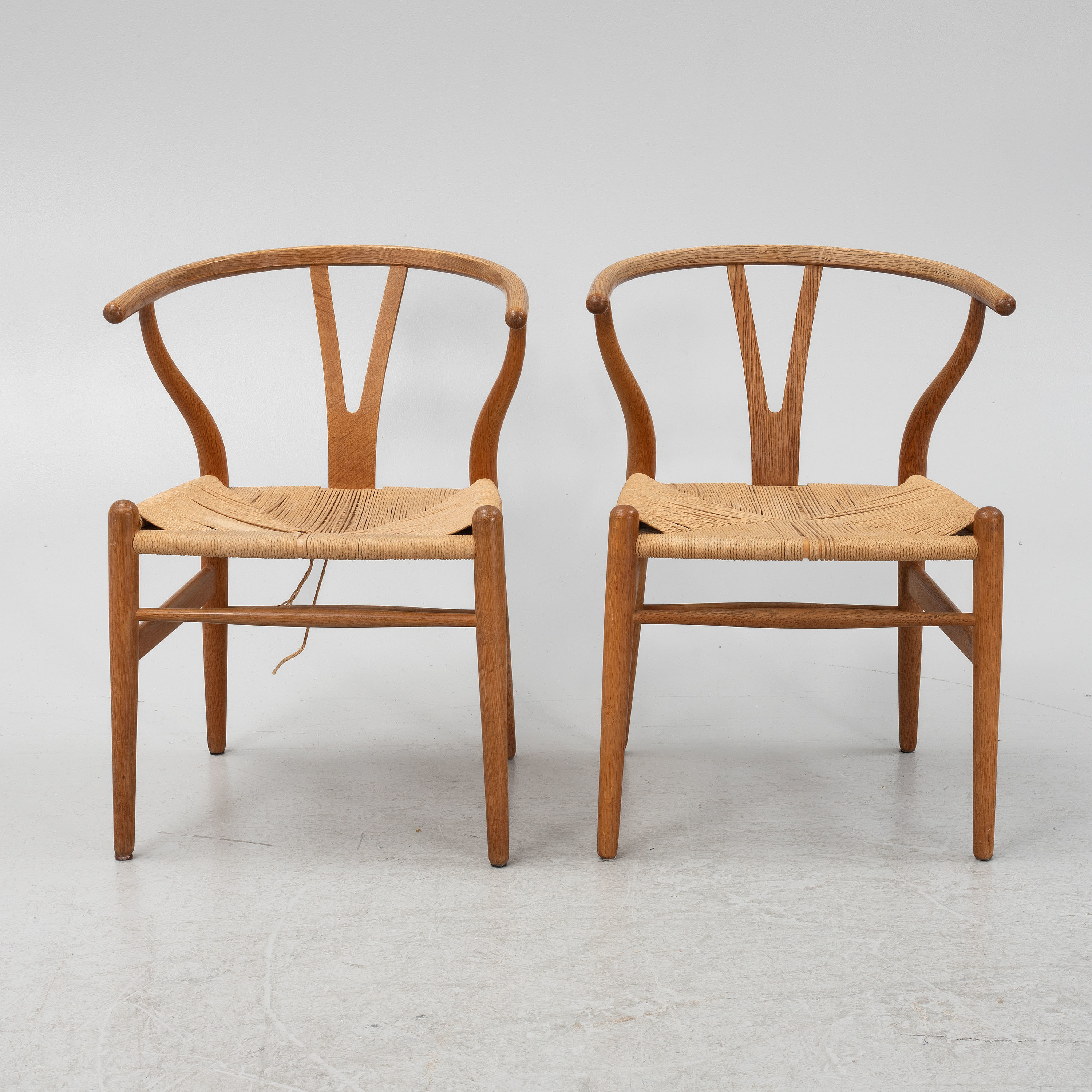 Hans J. Wegner, stolar, 6 st, modell CH-24, "Y-stolen", Carl Hansen & Son, Odense, Danmark ...