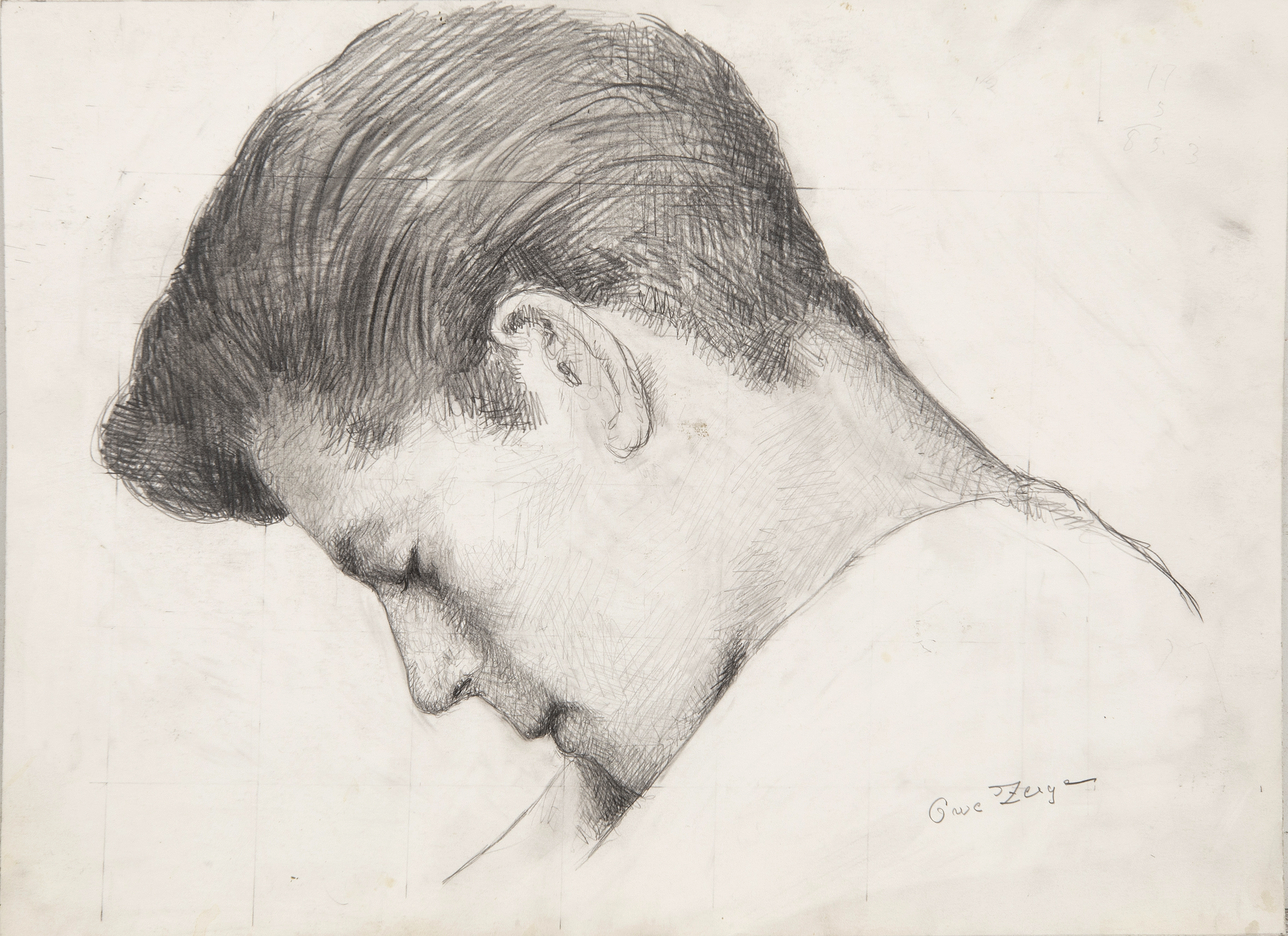 Owe Zerge, pencil drawing signed. - Bukowskis