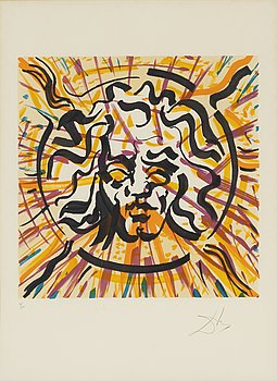 Salvador Dalí, 'Il sole (The sun)', from 'Les Vitraux'. - Bukowskis