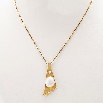 Elon Arenhill, pendant in 18K gold with round brilliant-cut diamond and ...