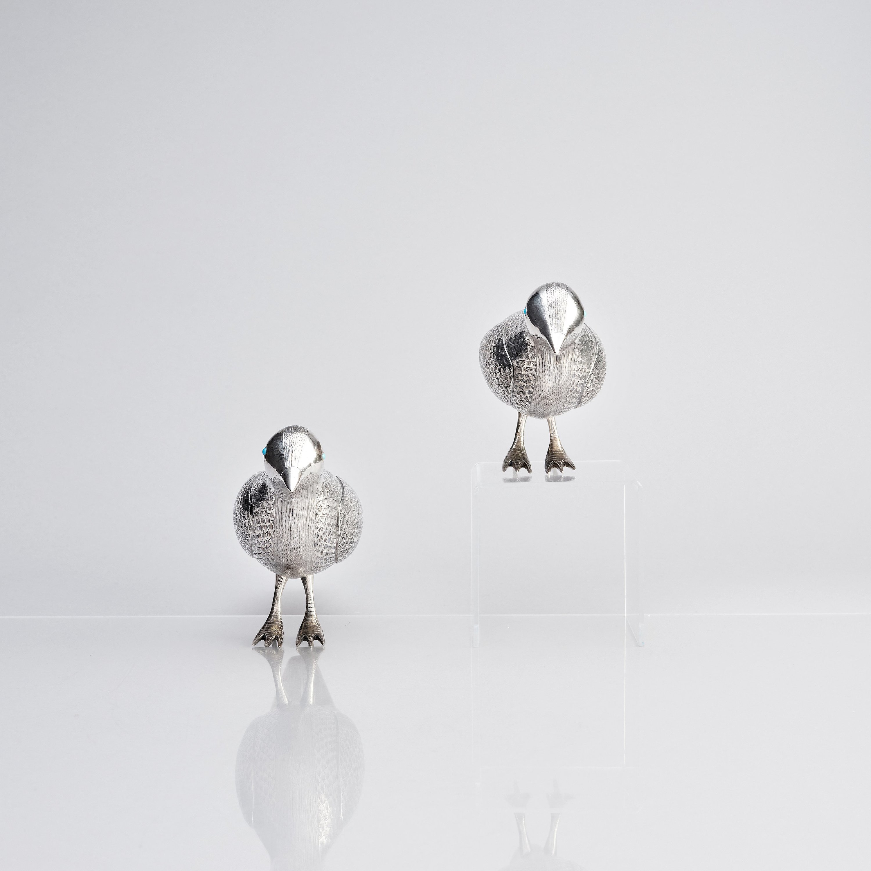 Duvor, ett par silver, Persien (Iran), Qajardynastin (1789–1925 ...