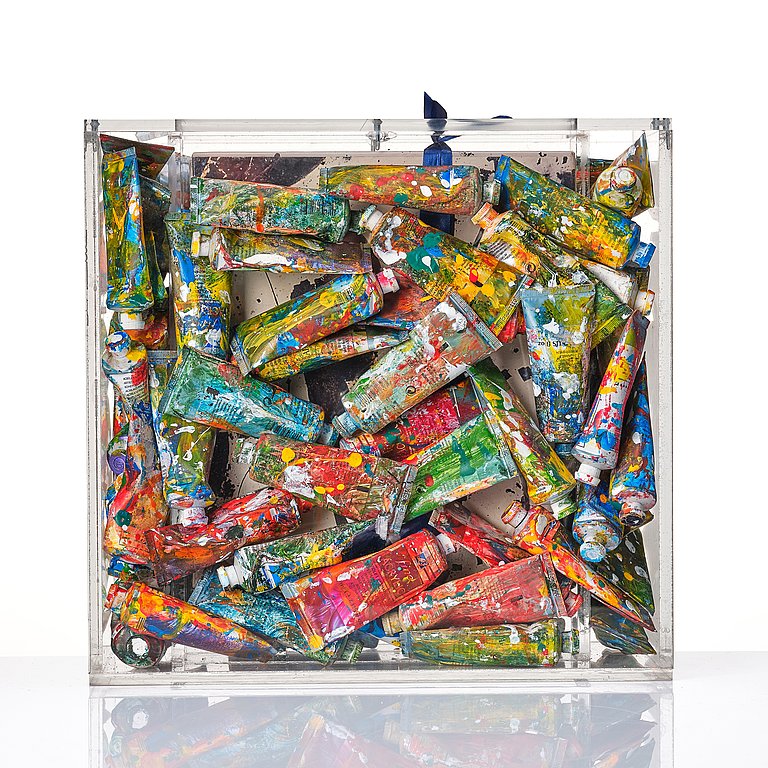 Arman (Armand Pierre Fernandez), "Accumulation de tubes de peinture ...