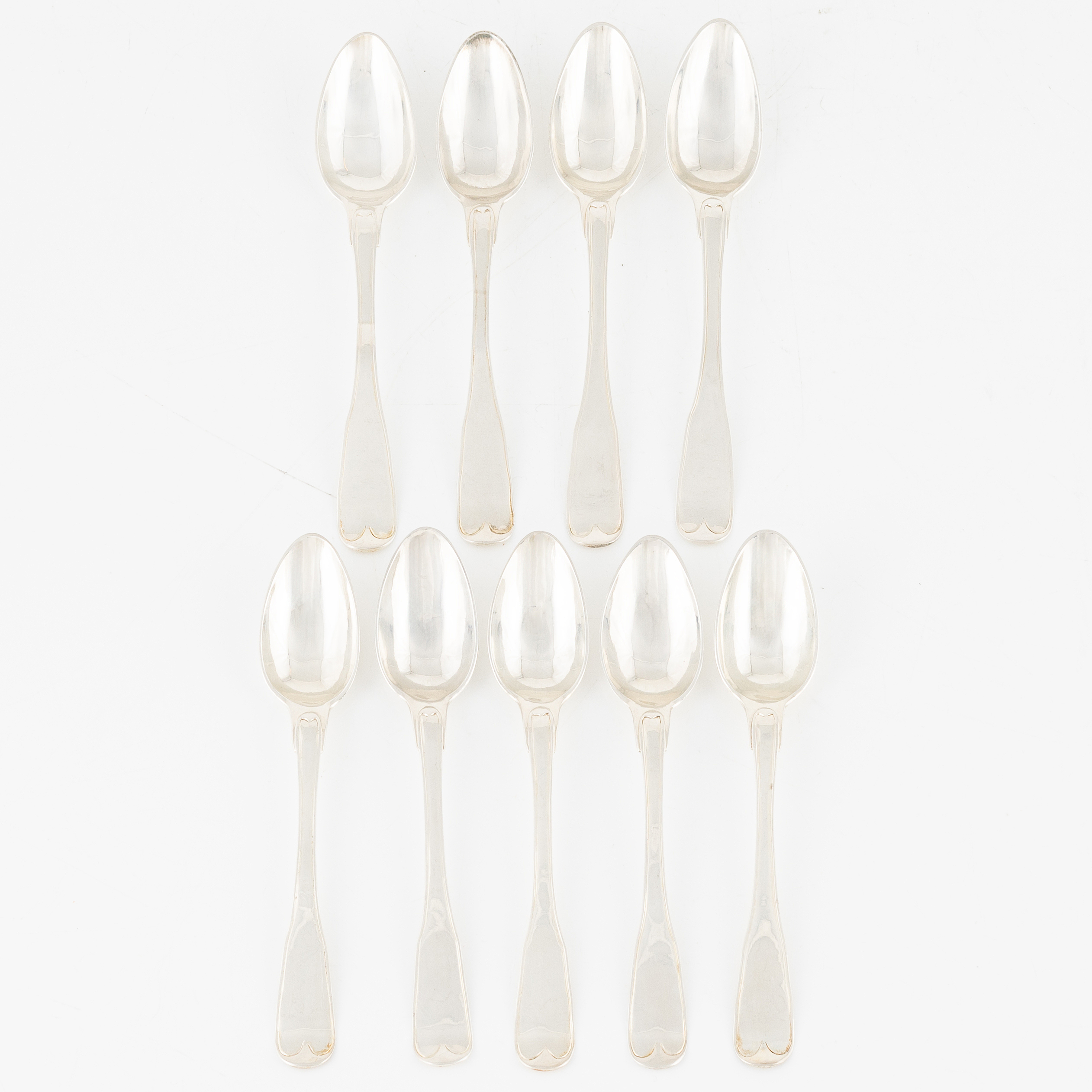 Nine silver tea spoons, Carl Magnus Ryberg, Stockholm, 1806. - Bukowskis