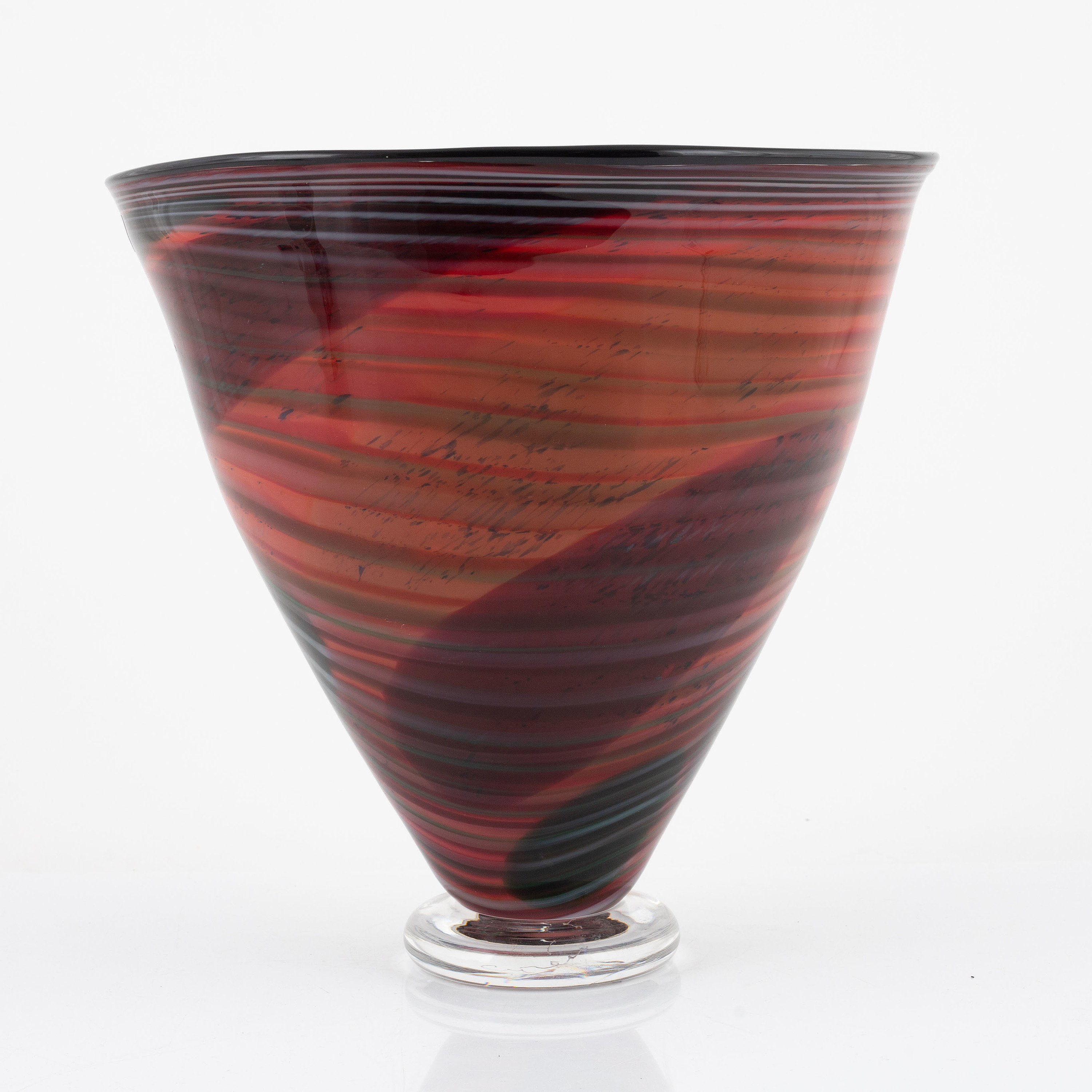 Gunnar Cyrén, a 'Salamander' glass vase, Orrefors, Sweden 1989. - Bukowskis