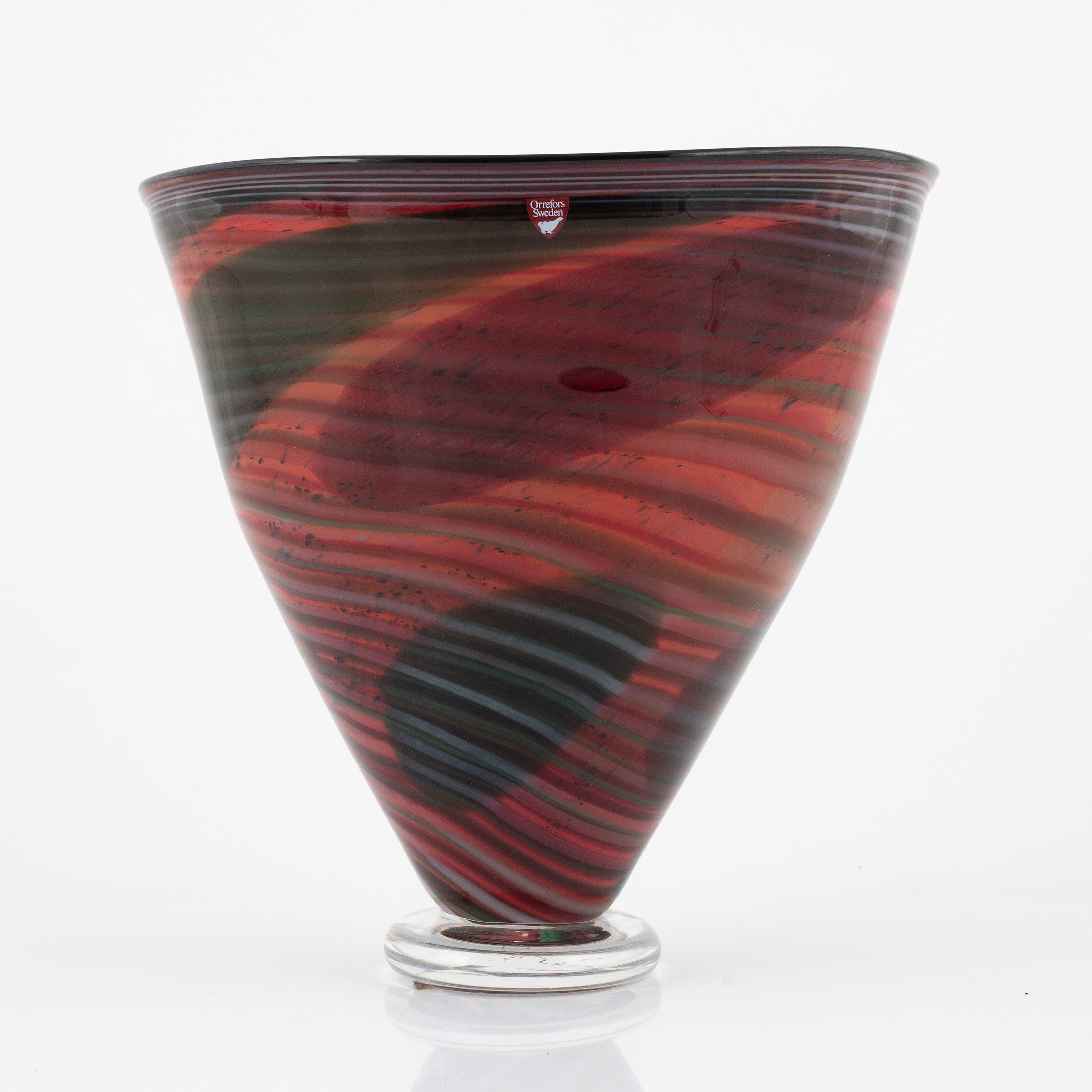 Gunnar Cyrén, a 'Salamander' glass vase, Orrefors, Sweden 1989. - Bukowskis