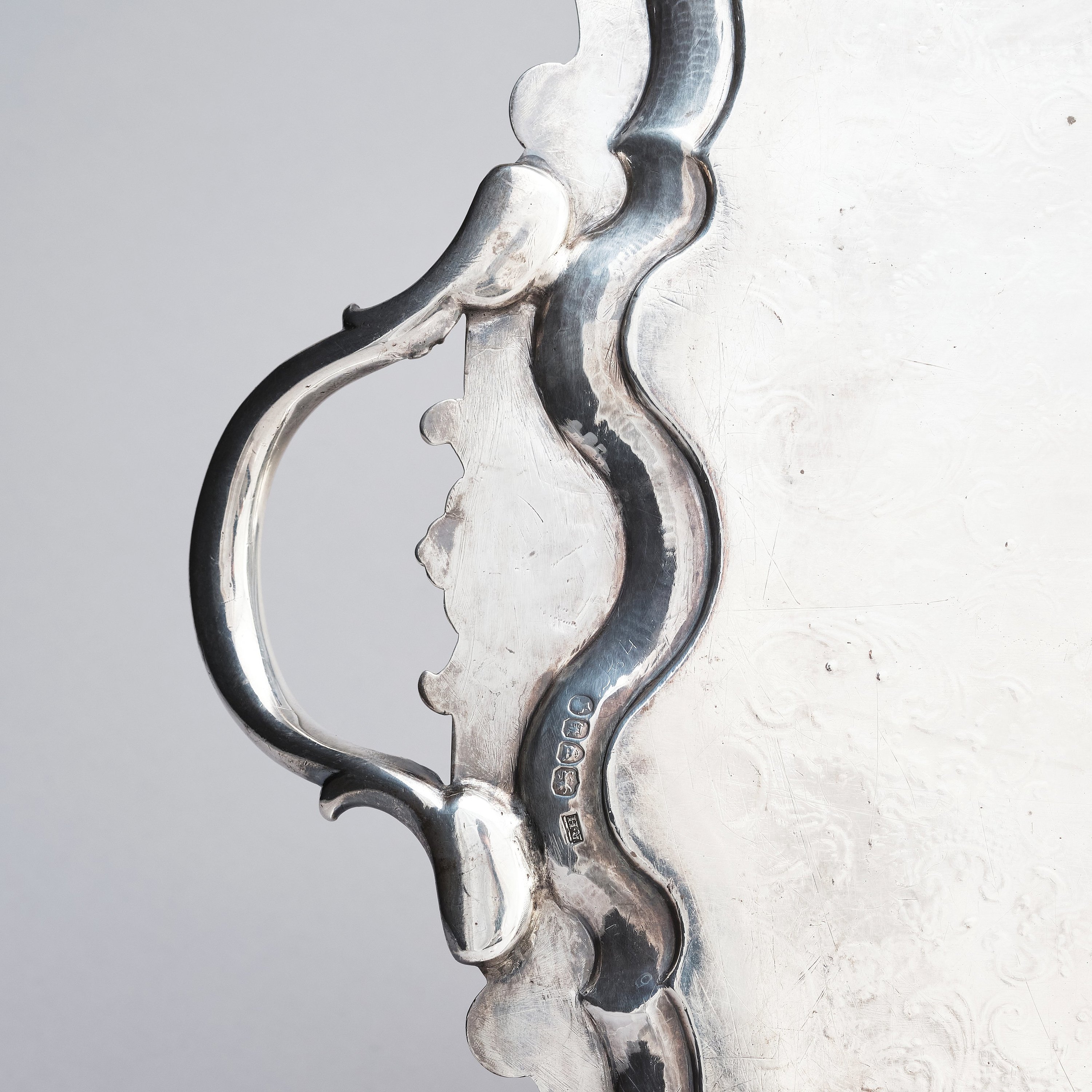 An English silver tray, mark of Robert Hennell III, London, England ...