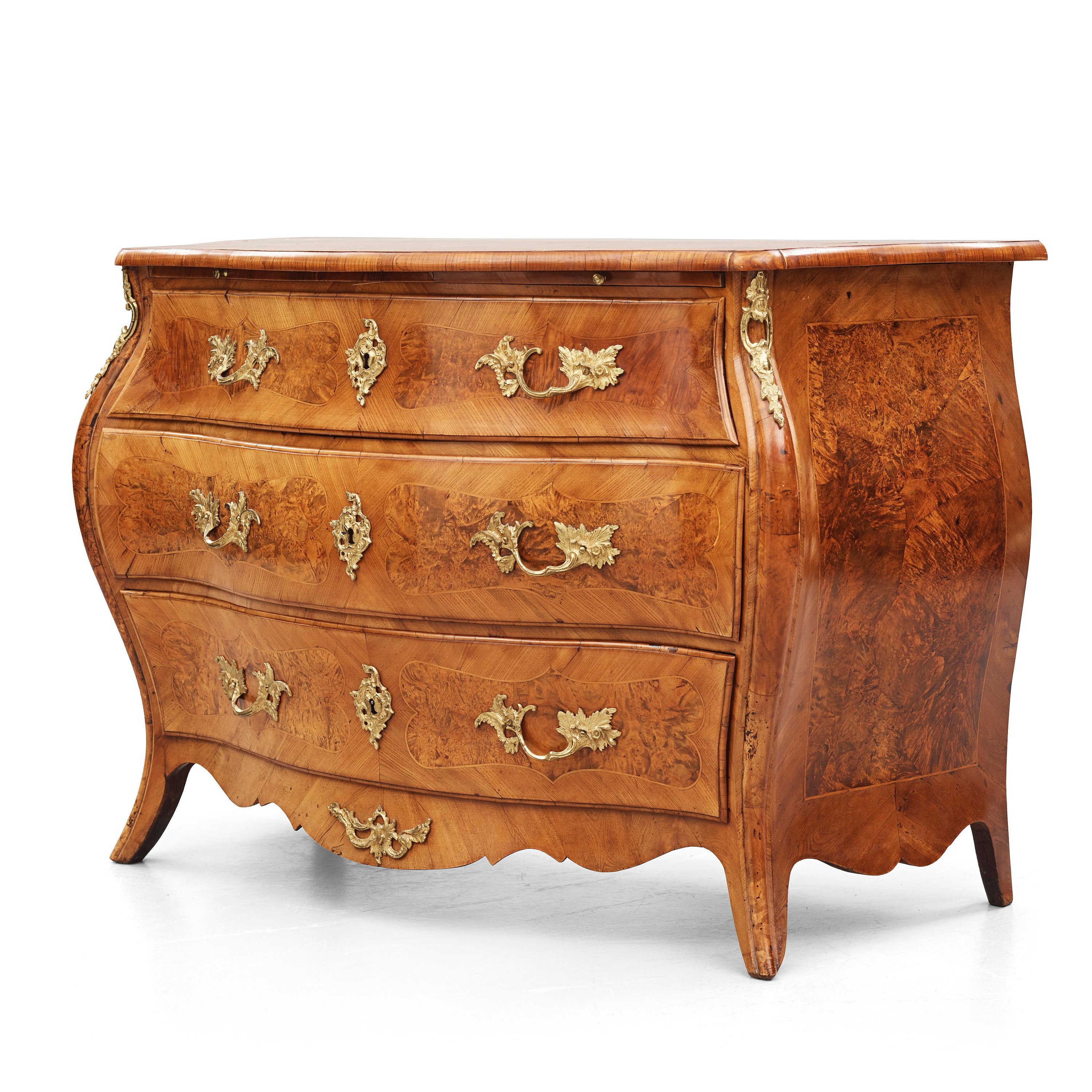 A burr-alder and gilt brass-mounted rococo commode by J. Sjölin (master ...