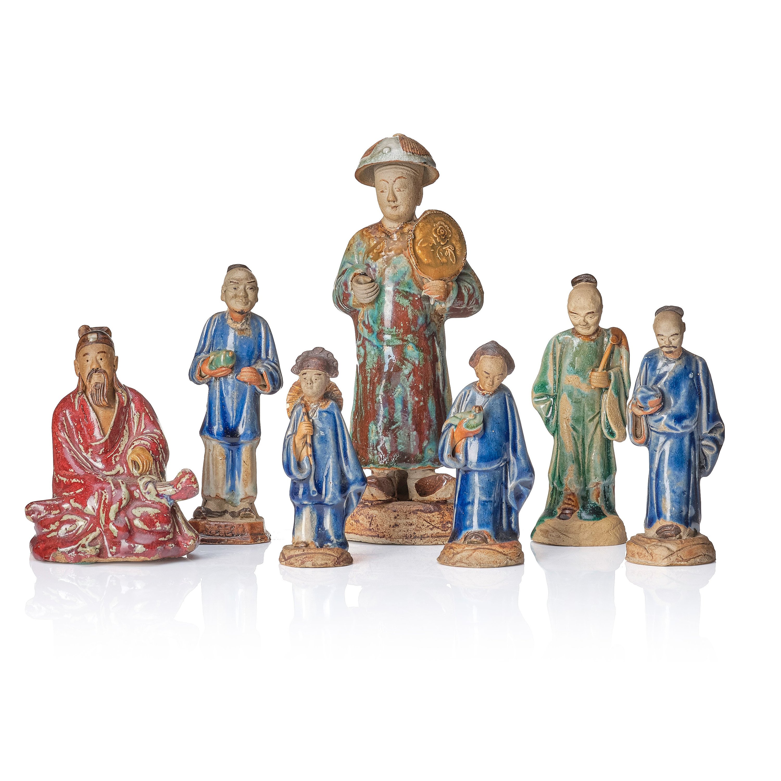 A group of seven Chinese sculptures, early 20th Century. - Bukowskis