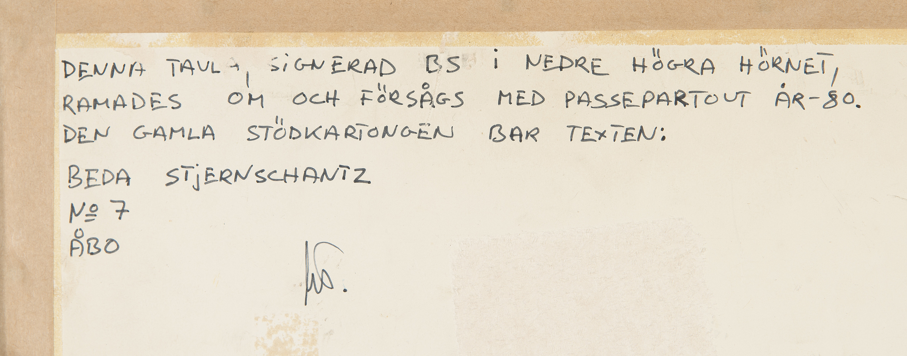 Beda Stjernschantz, olja på pannå, monogramsignerad. - Bukowskis