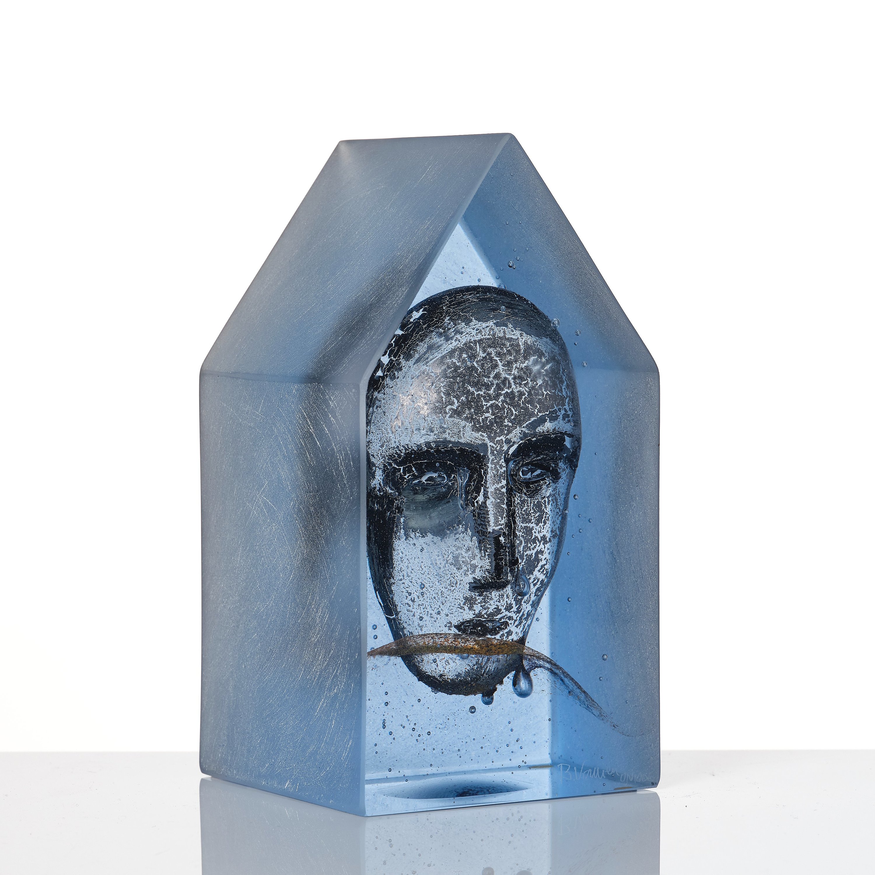 Bertil Vallien, 'House', a unique sand cast glass sculpture, Kosta Boda ...
