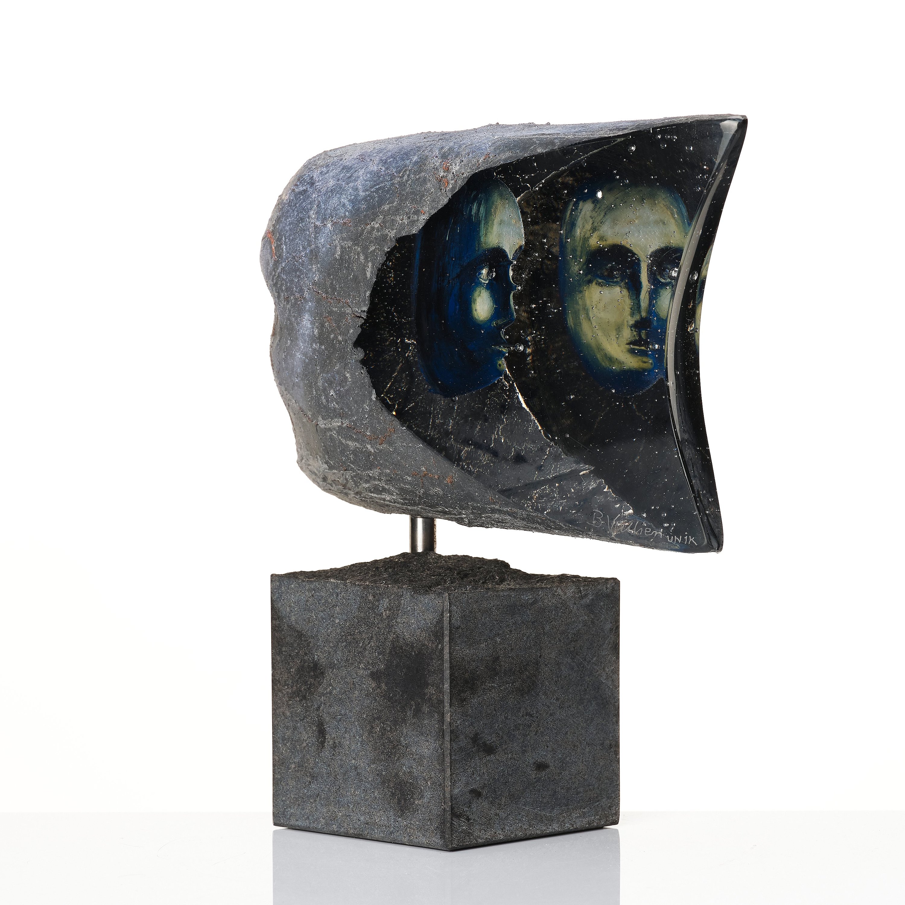 Bertil Vallien, "Janus", skulptur, Kosta Boda, unik. - Bukowskis