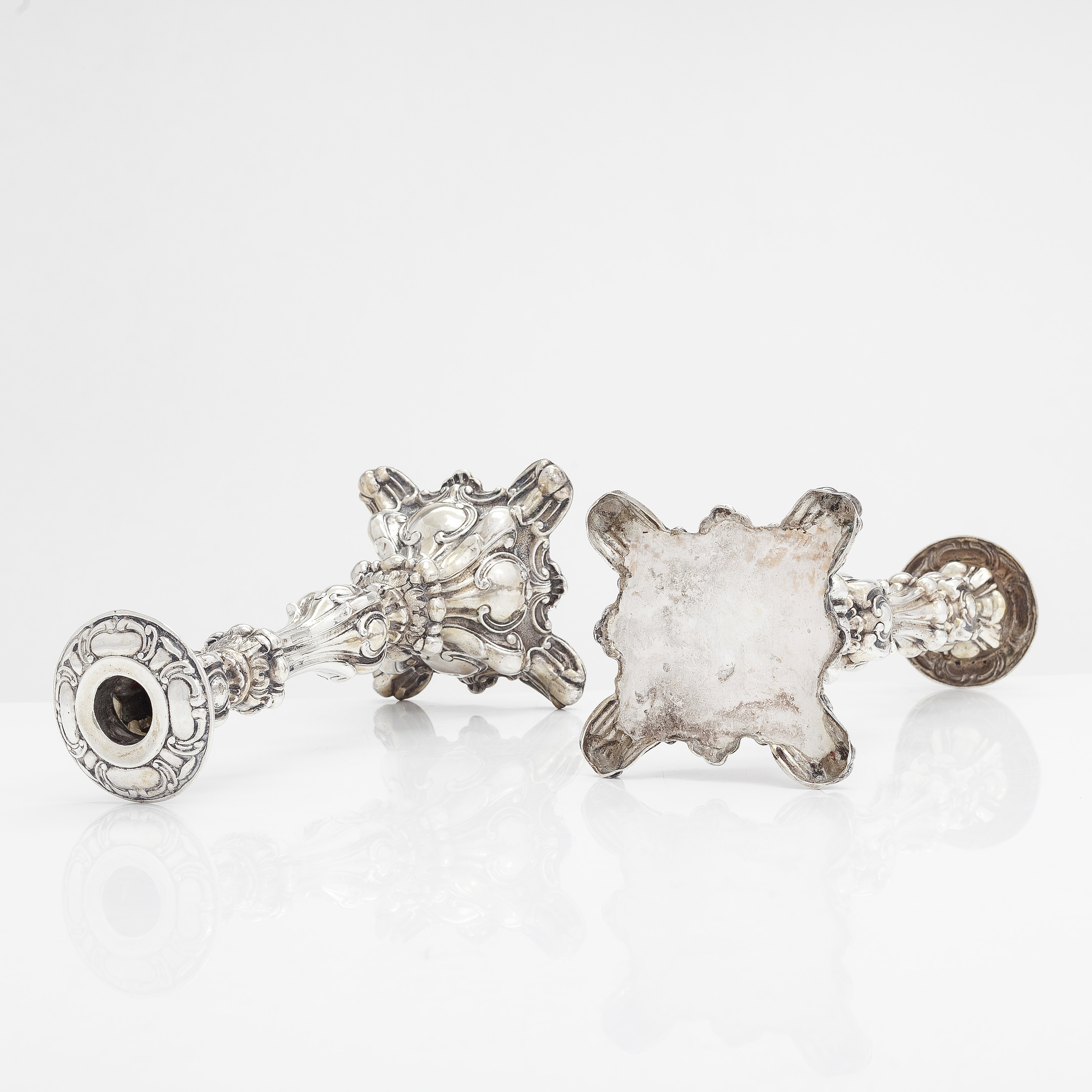A pair of silver candlesticks, Finnish control marks by Heikki Kaksonen ...
