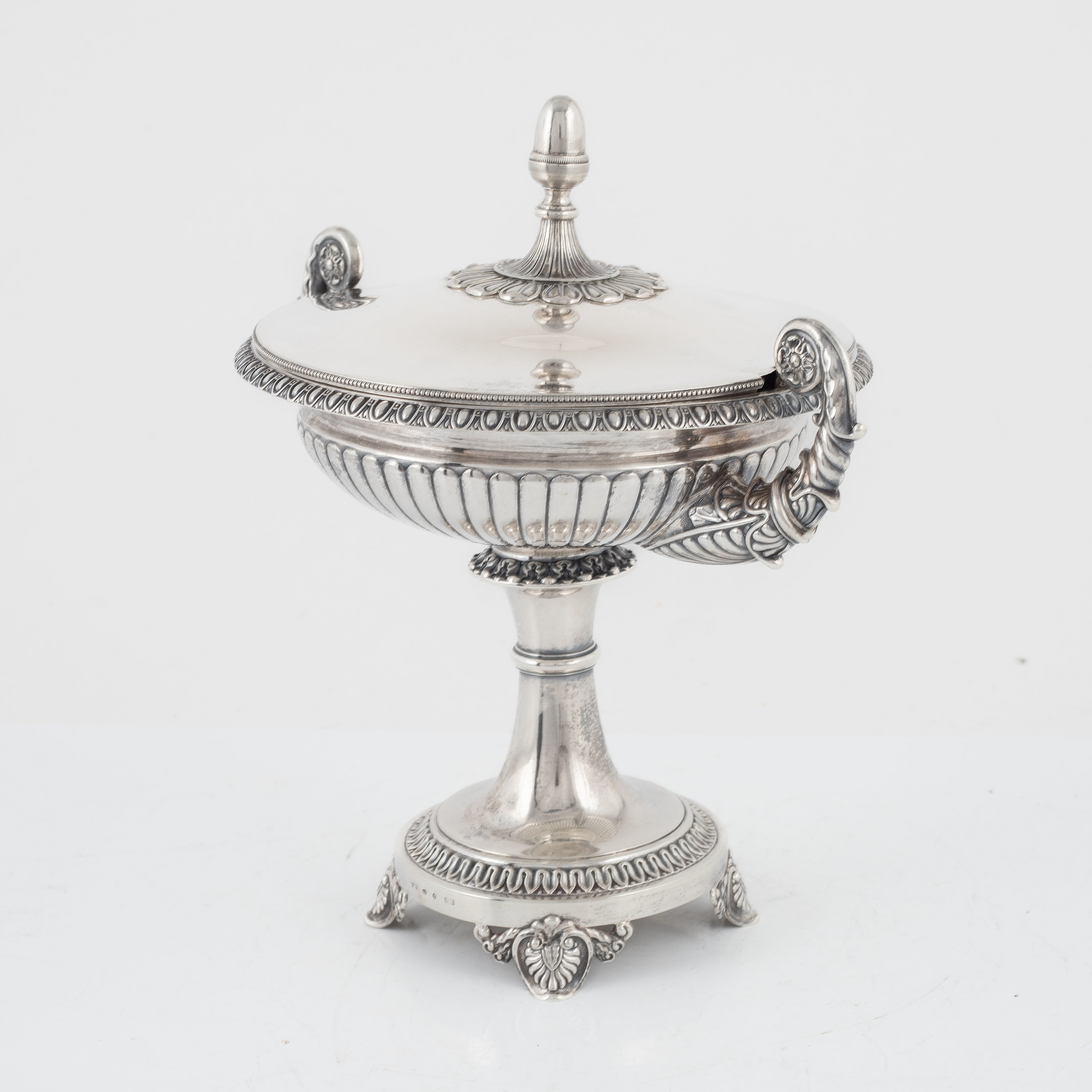 Adolf Zethelius, strösockerskål med lock, silver, empire, Stockholm ...