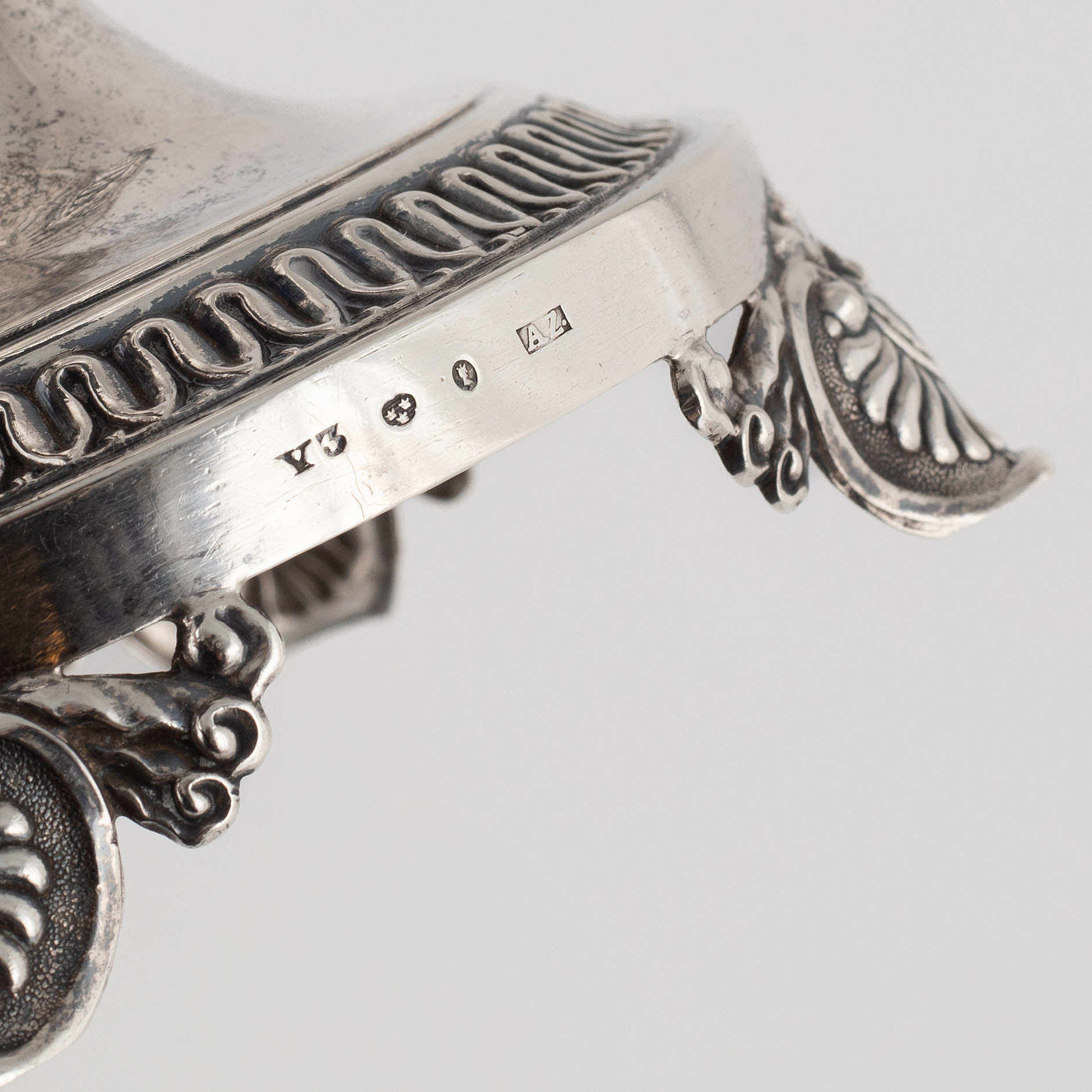 Adolf Zethelius, strösockerskål med lock, silver, empire, Stockholm ...