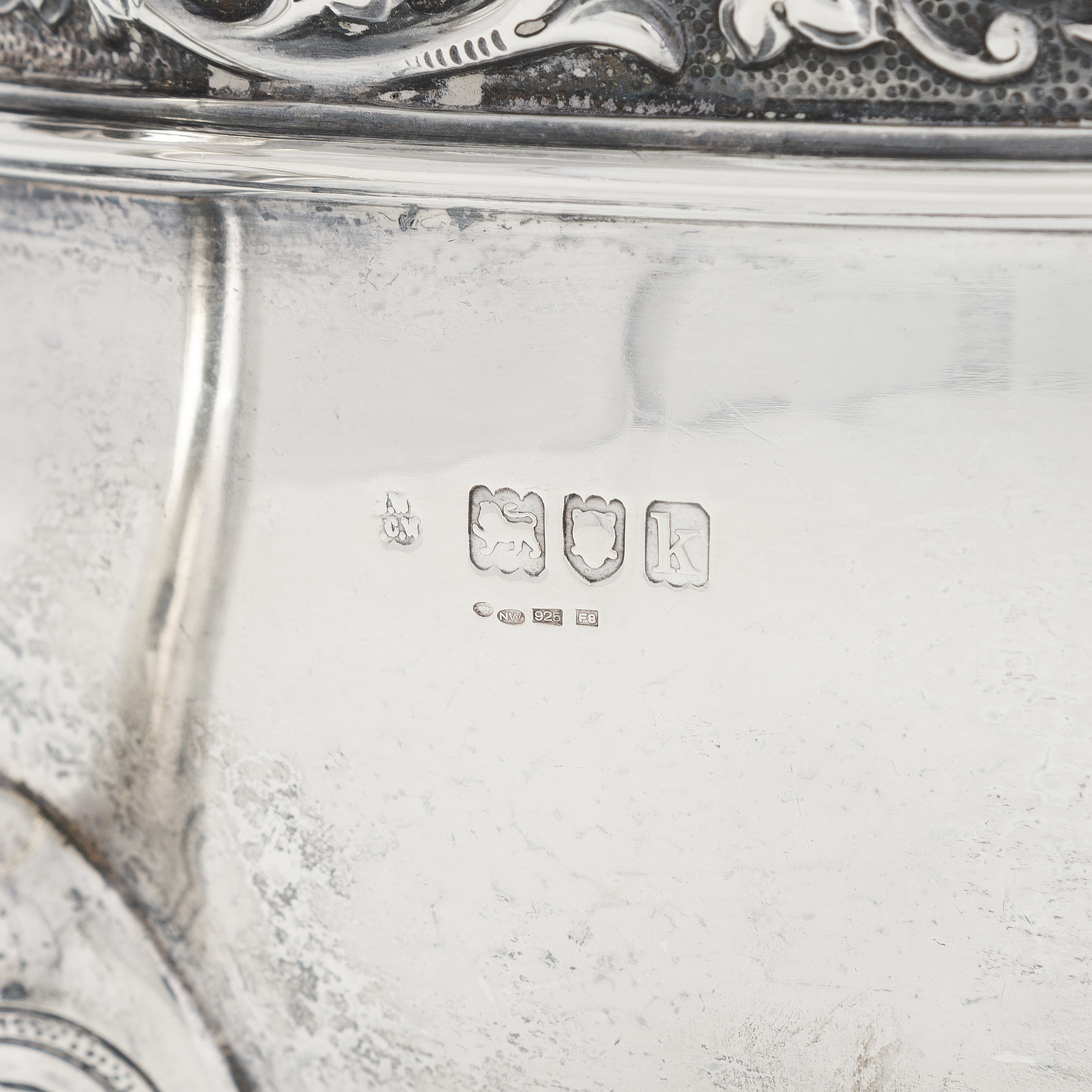 A sterling silver centre-piece bowl, London 1905. Unclear maker's mark ...