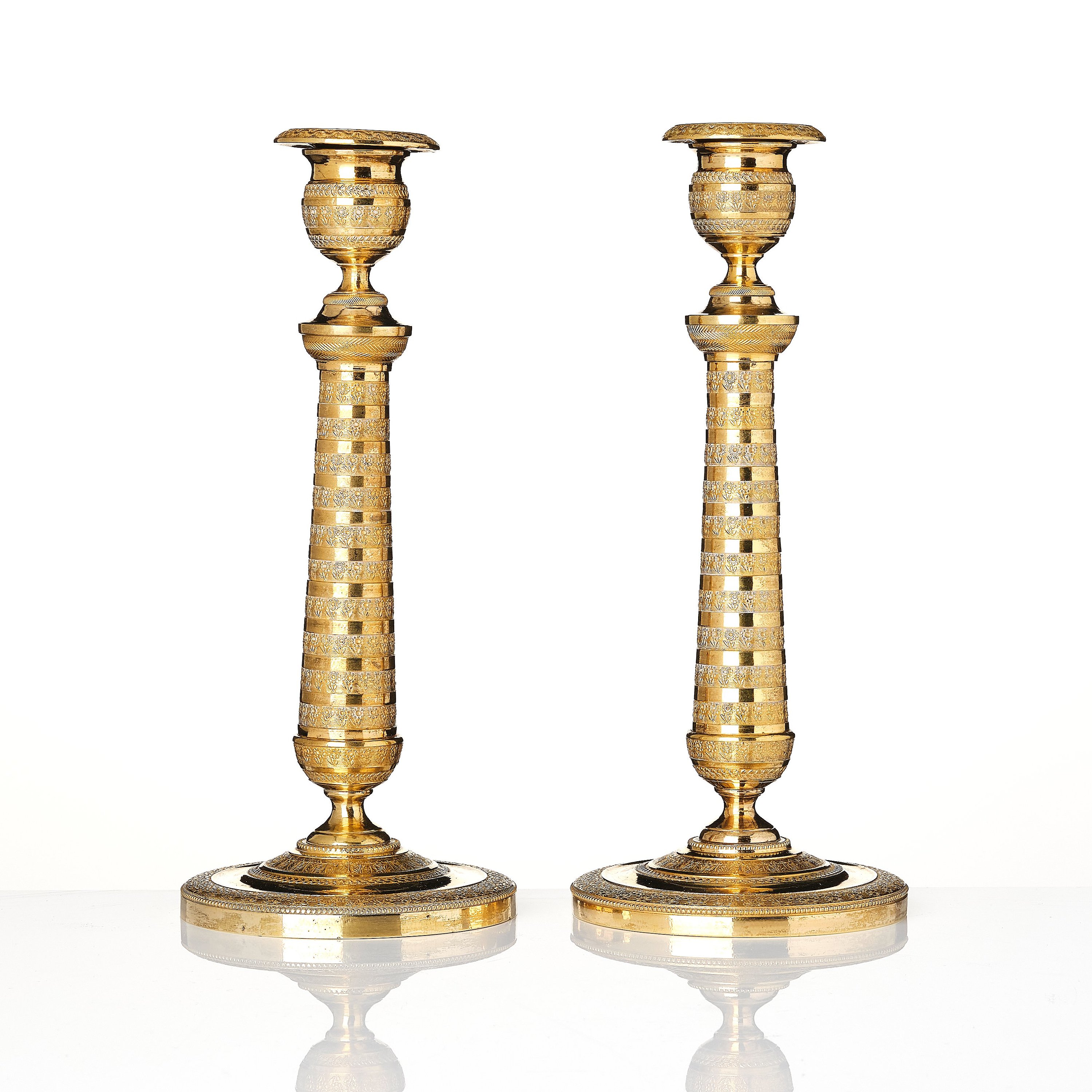 A pair of French Empire candlesticks. - Bukowskis