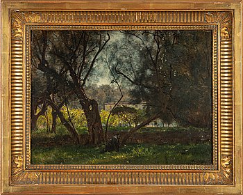 Joseph Charles François, French garden with house. - Bukowskis