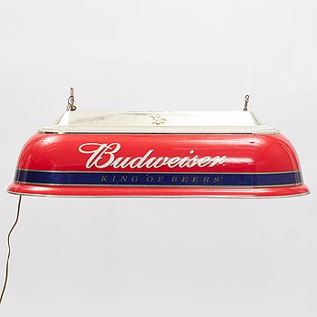 Ceiling lamp, marked Budweiser, late 20th century. - Bukowskis