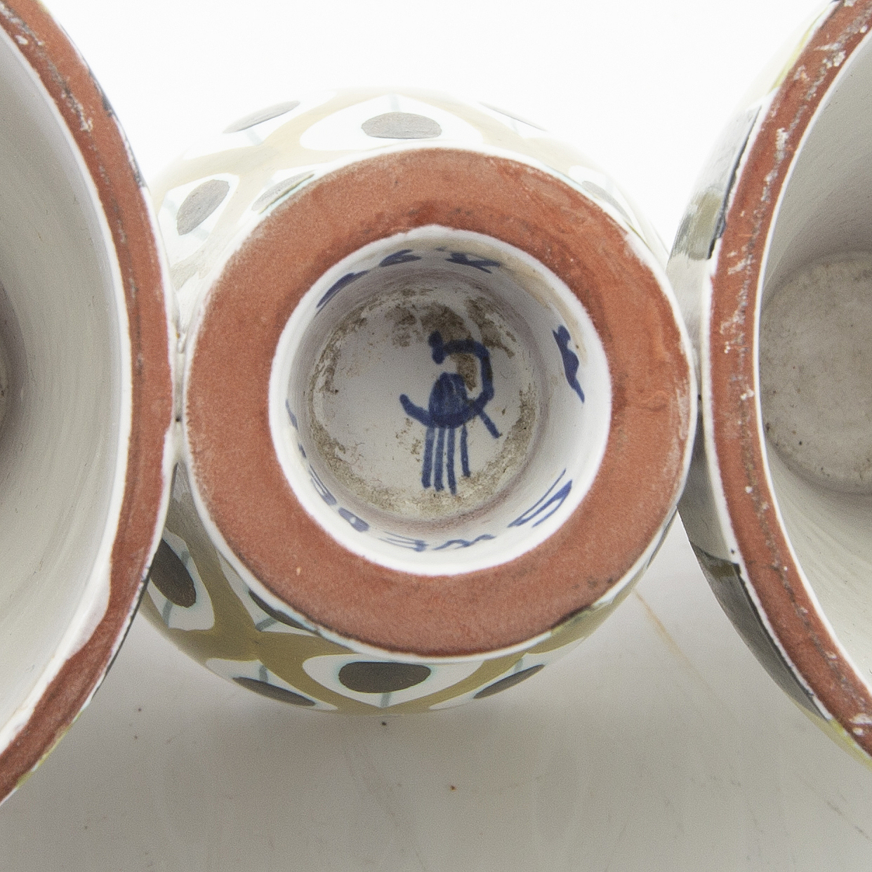 Stig Lindberg, vase/candlestick "snurran" faience signed Gustavsbergs ...