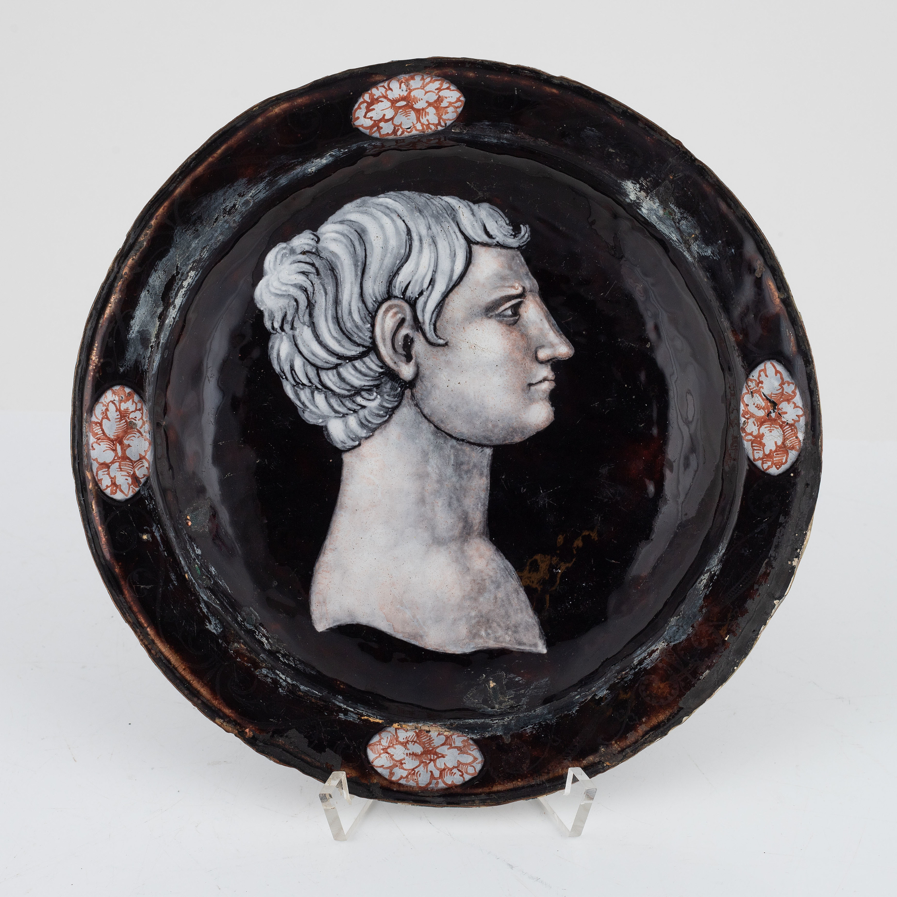 A Limoges grisaille enamel plate representing the month of June in the ...
