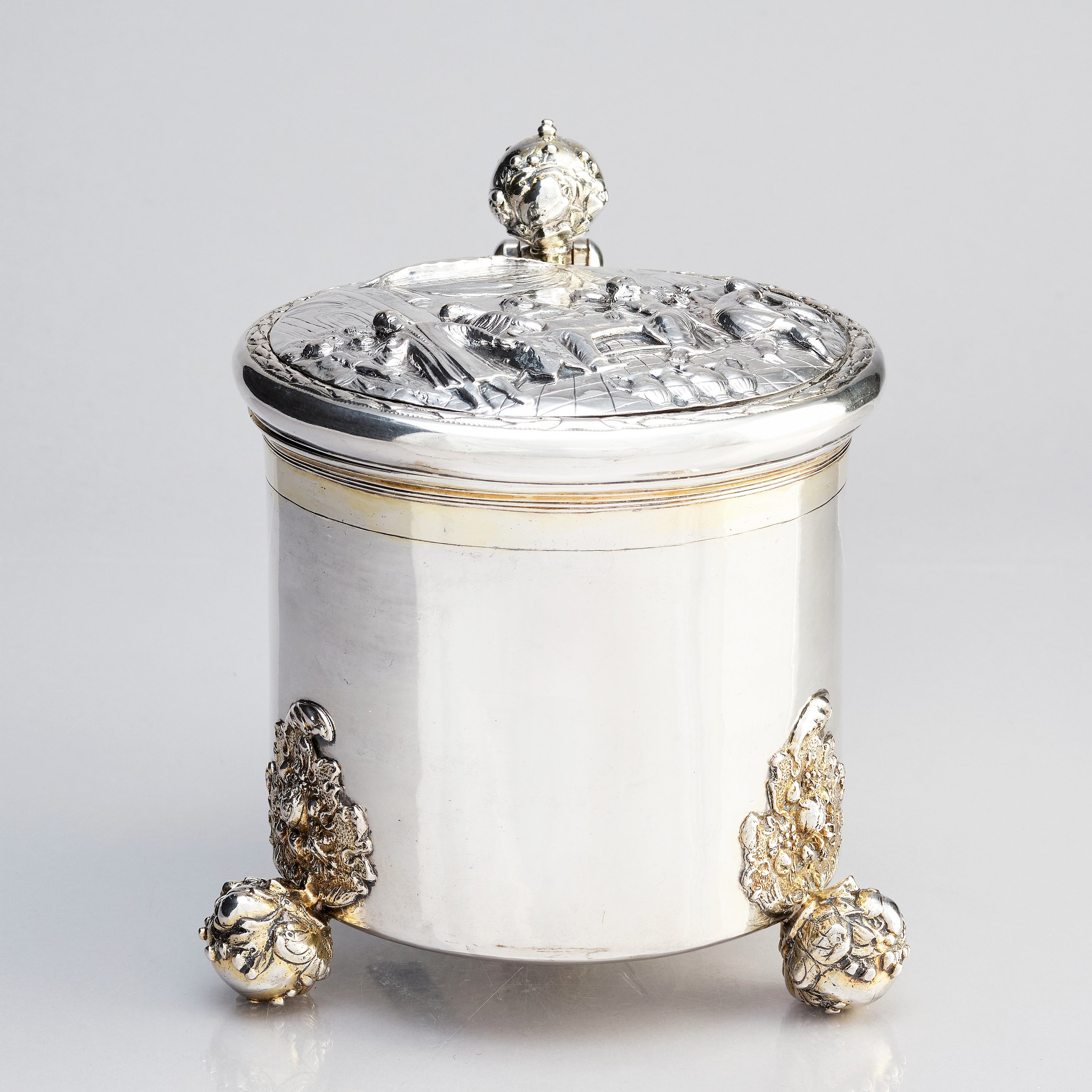 Friedrich Richter, dryckeskanna, delvis förgyllt silver, Stockholm 1698 ...